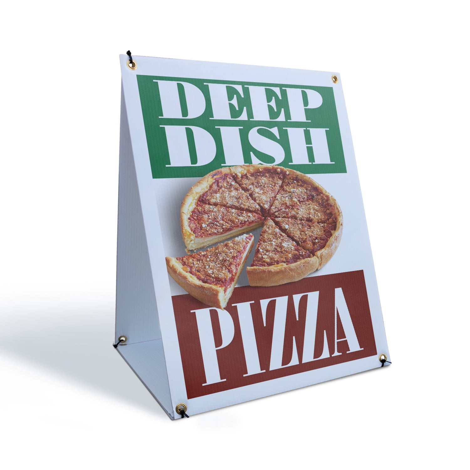 Deep Dish Pizza Sidewalk Sign 24 Inch x 36 Inch A-Frame Images On Both ...