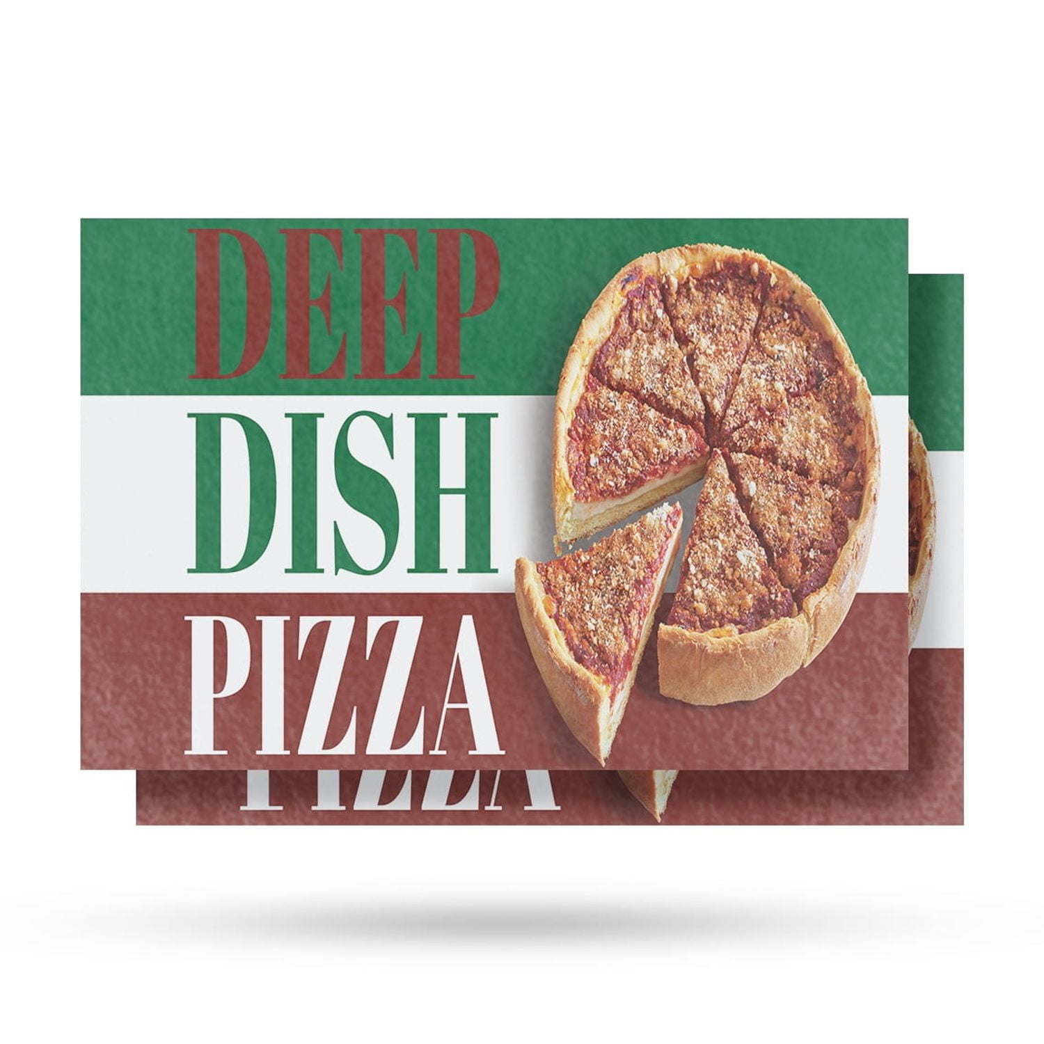 Deep Dish Pizza Vinyl Decal 2 Pack of 18 Inch x 24 Inch Weatherproof ...