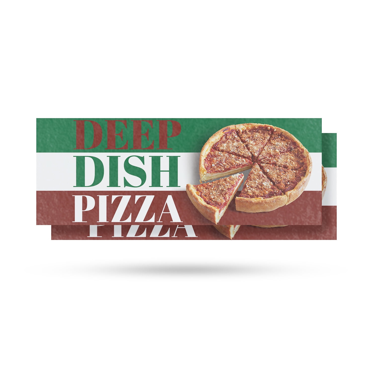 Deep Dish Pizza Vinyl Decal 2 Pack of 24 Inch x 9 Inch Weatherproof ...