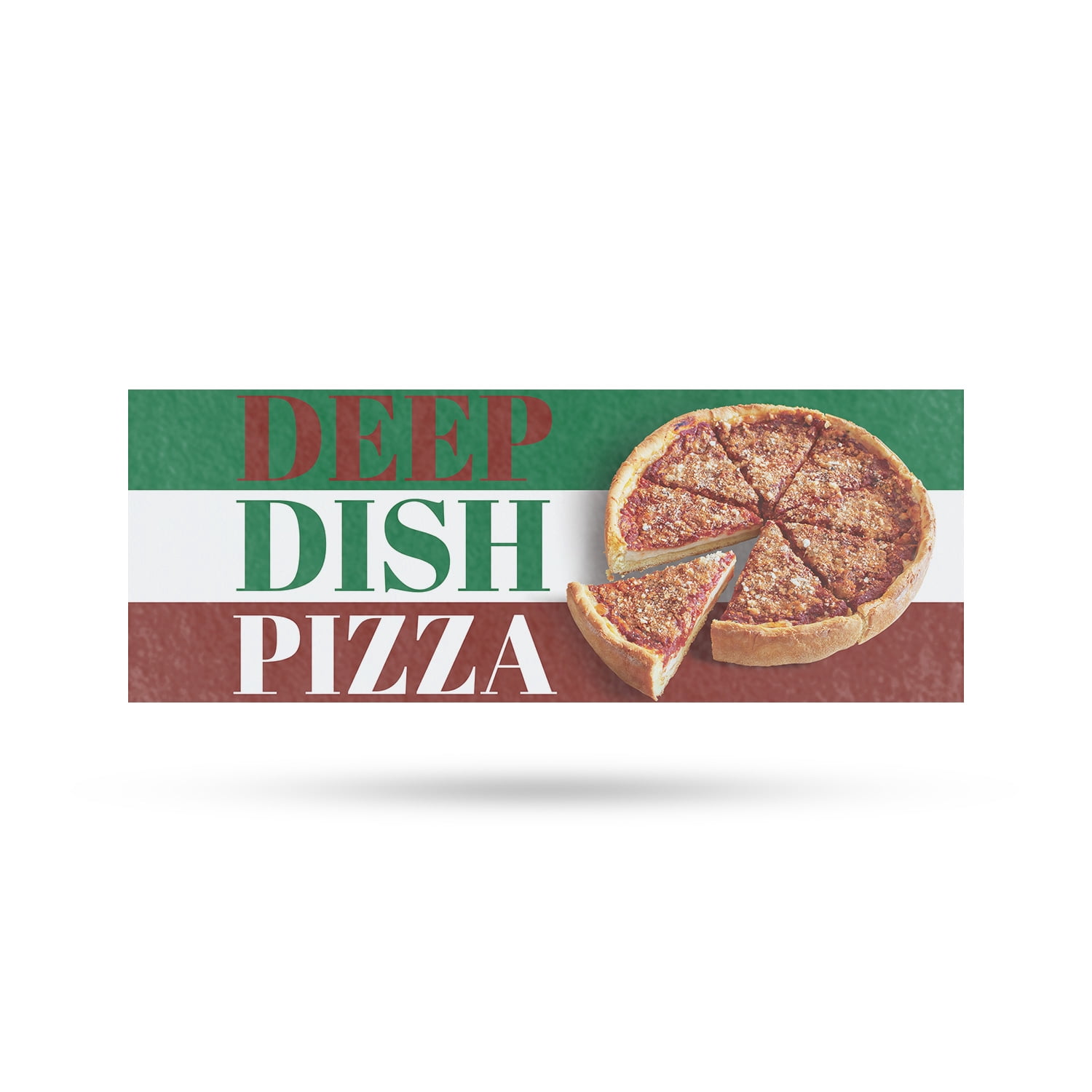 Deep Dish Pizza Vinyl Decal 36 Inch x 14 Inch Weatherproof Heavy-Duty ...