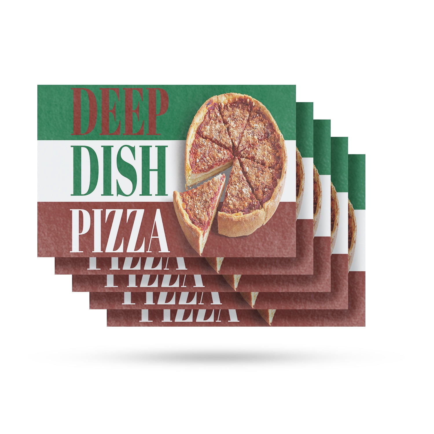 Deep Dish Pizza Vinyl Decal 5 Pack of 18 Inch x 24 Inch Weatherproof ...