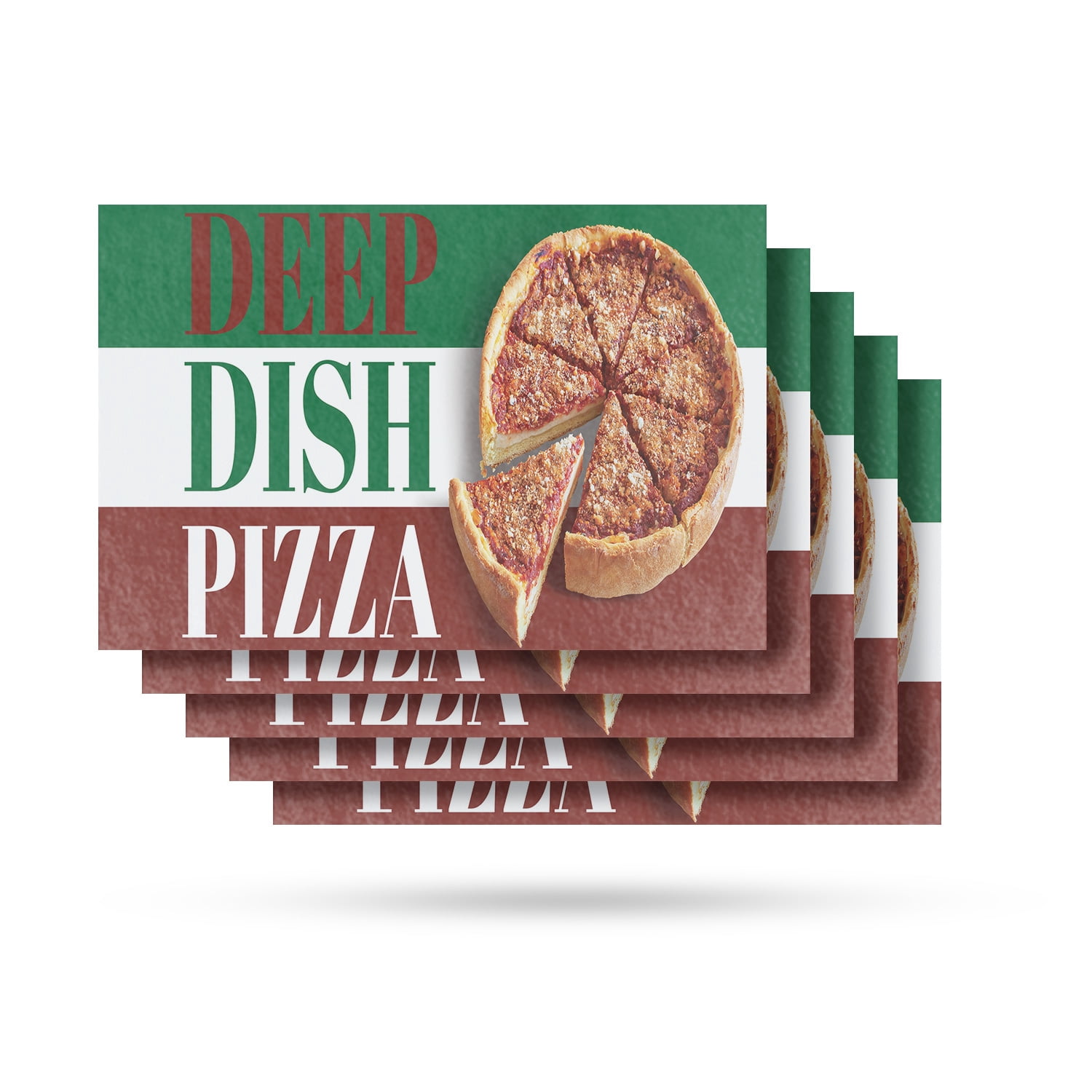 Deep Dish Pizza Vinyl Decal 5 Pack of 24 Inch x 36 Inch Weatherproof ...