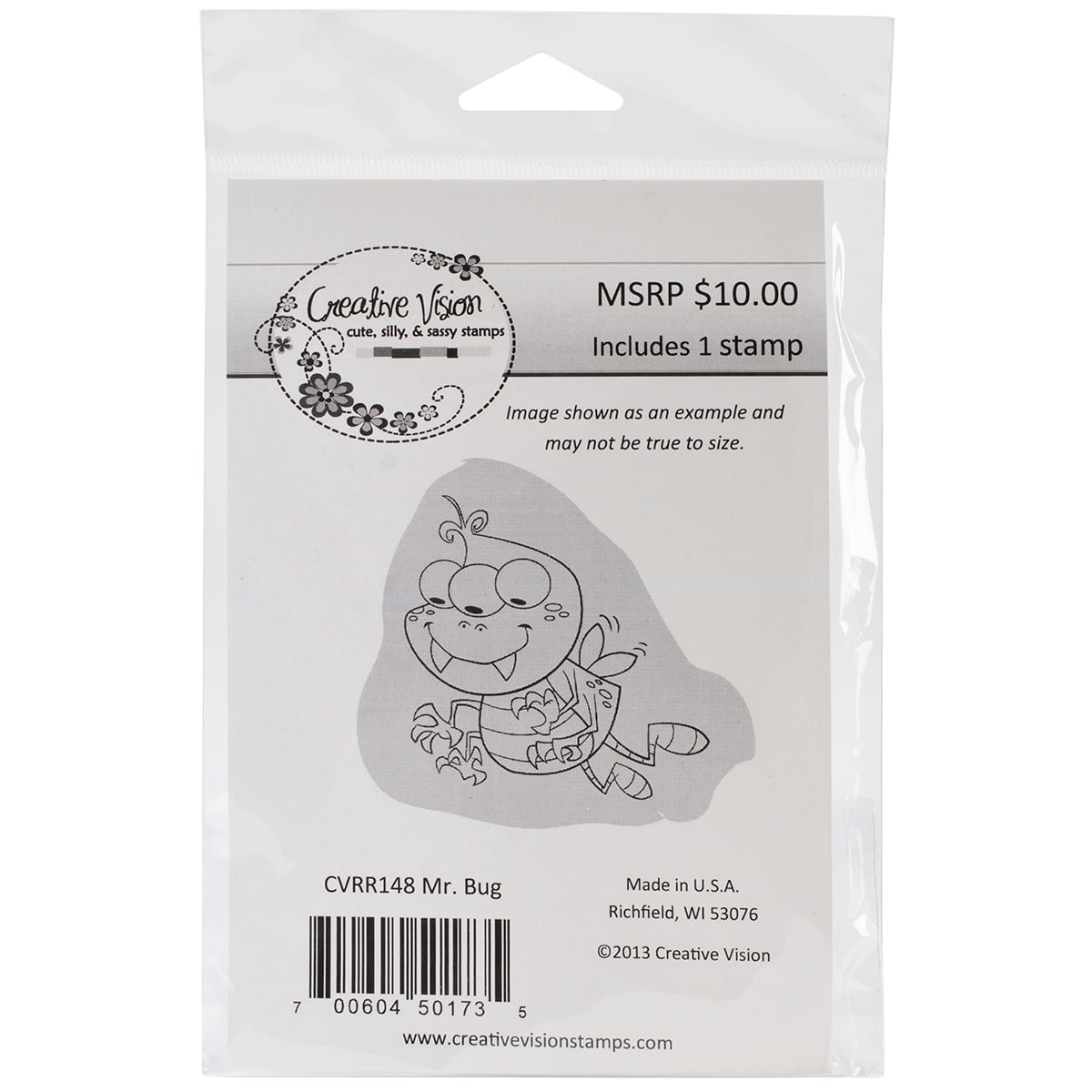 Deep Etch Red Rubber Stamp 7"X4.5"-Mr. Bug, Pk 1, Creative Vision ...