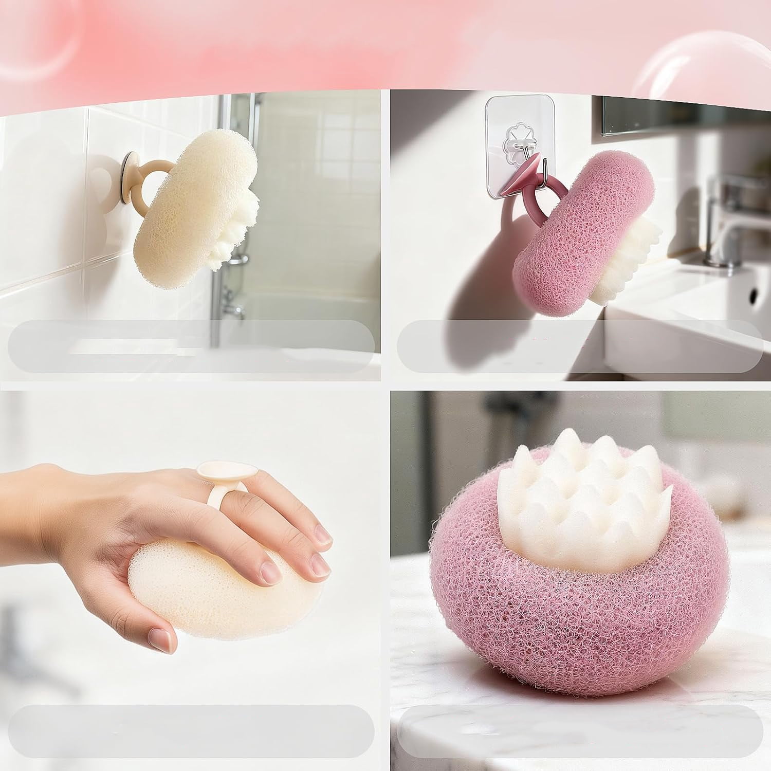 Deep Exfoliating Bath Set: Super Soft Suction Cup Bath Balls, 2-in-1 ...