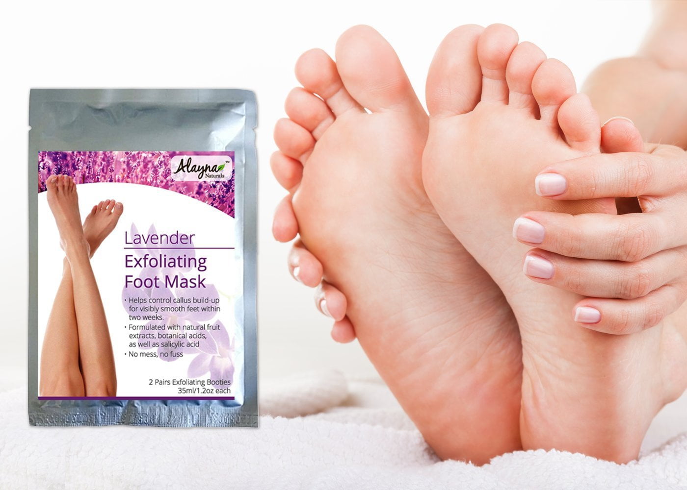 Deep Exfoliating Foot Mask - Best Natural Exfoliating, Hard & Dead Skin ...