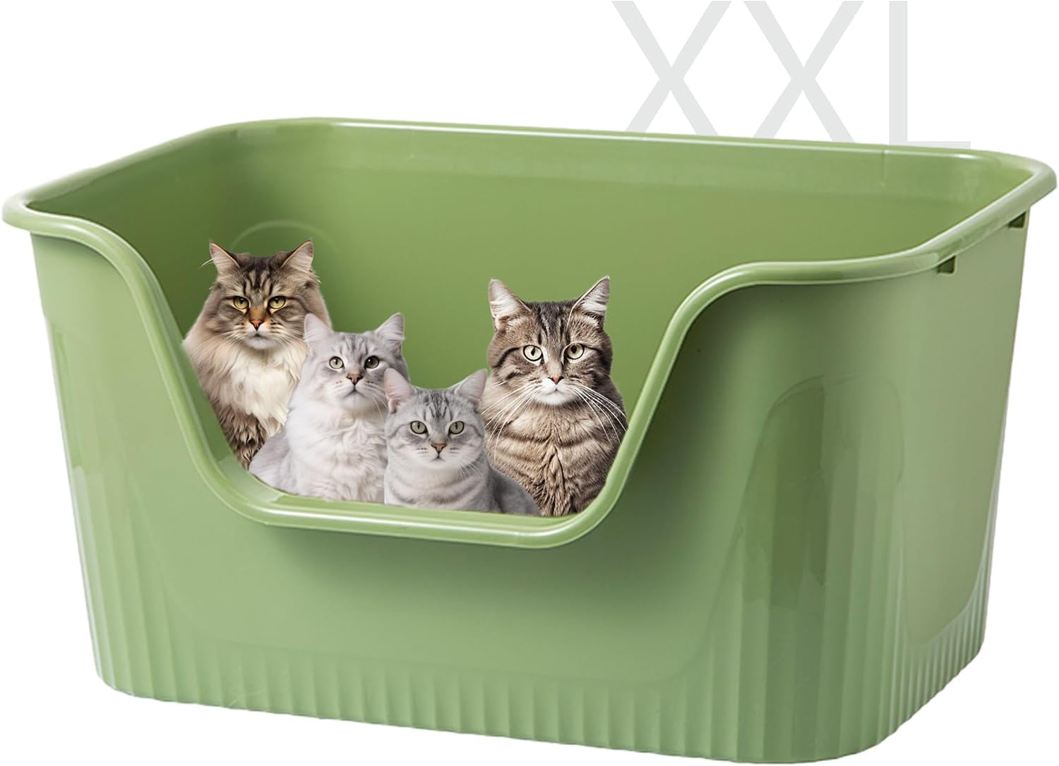 Deep Extra Large Cat Litter Box with High Sides for Indoor Cats, XL ...