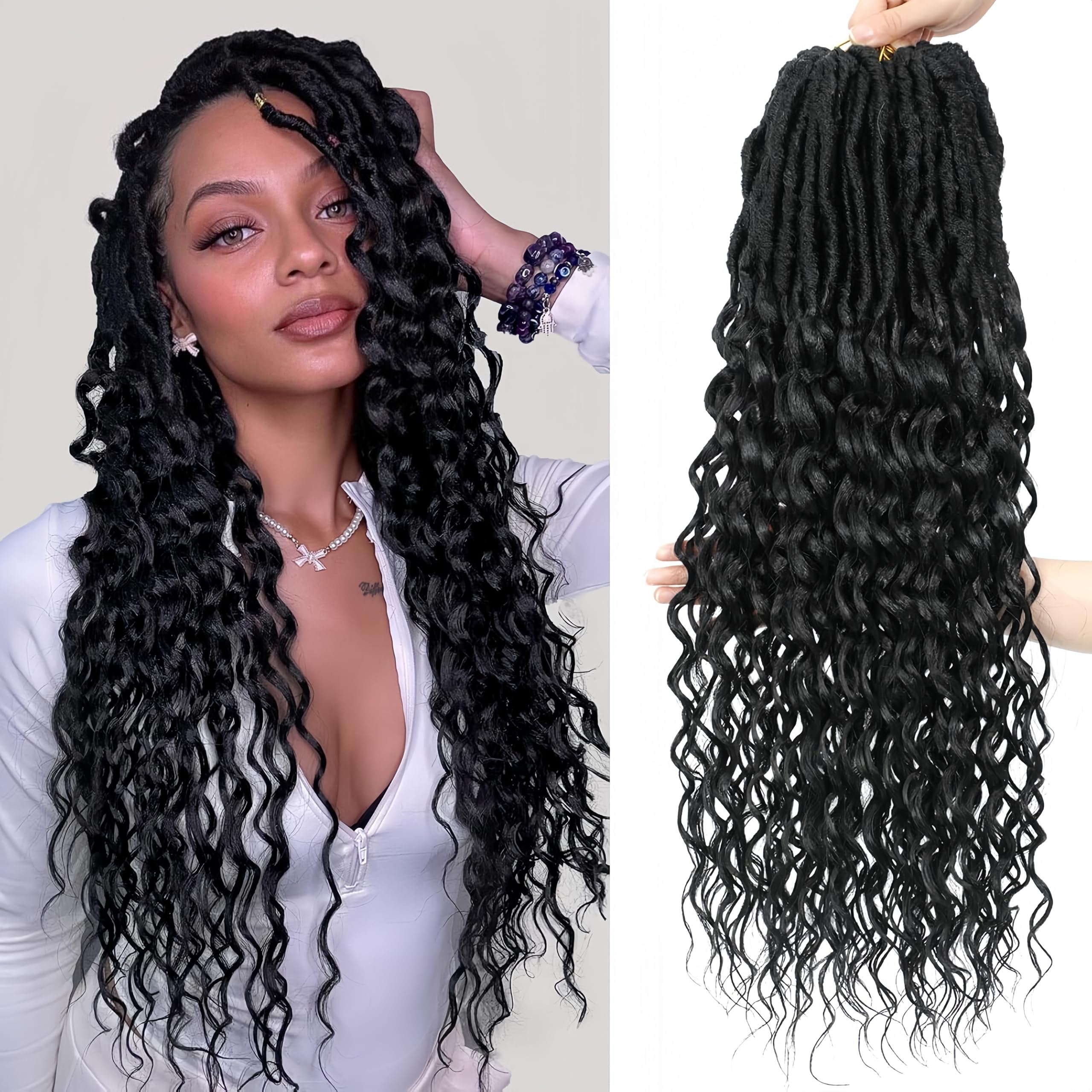 Deep Faux Locs Crochet Hair Goddess Locs Crochet Hair for Women Faux ...
