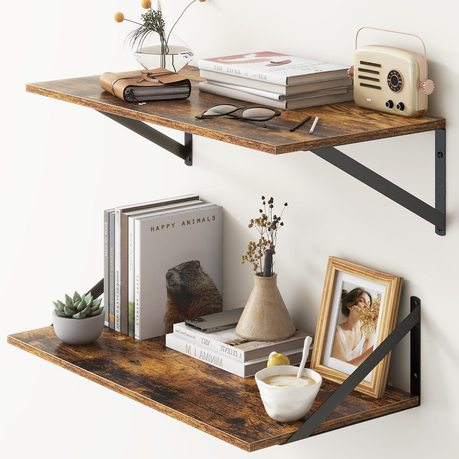 Deep Floating Shelves, 12 Inch Deep Floating Shelves for Wall, 24"W x ...