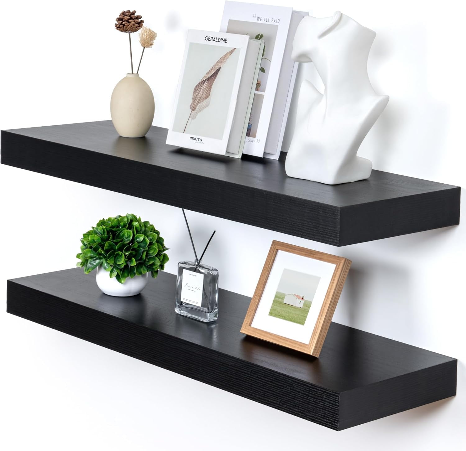 Deep Floating Shelves for Wall, 12'' Deep Large Floating Shelves Set of ...