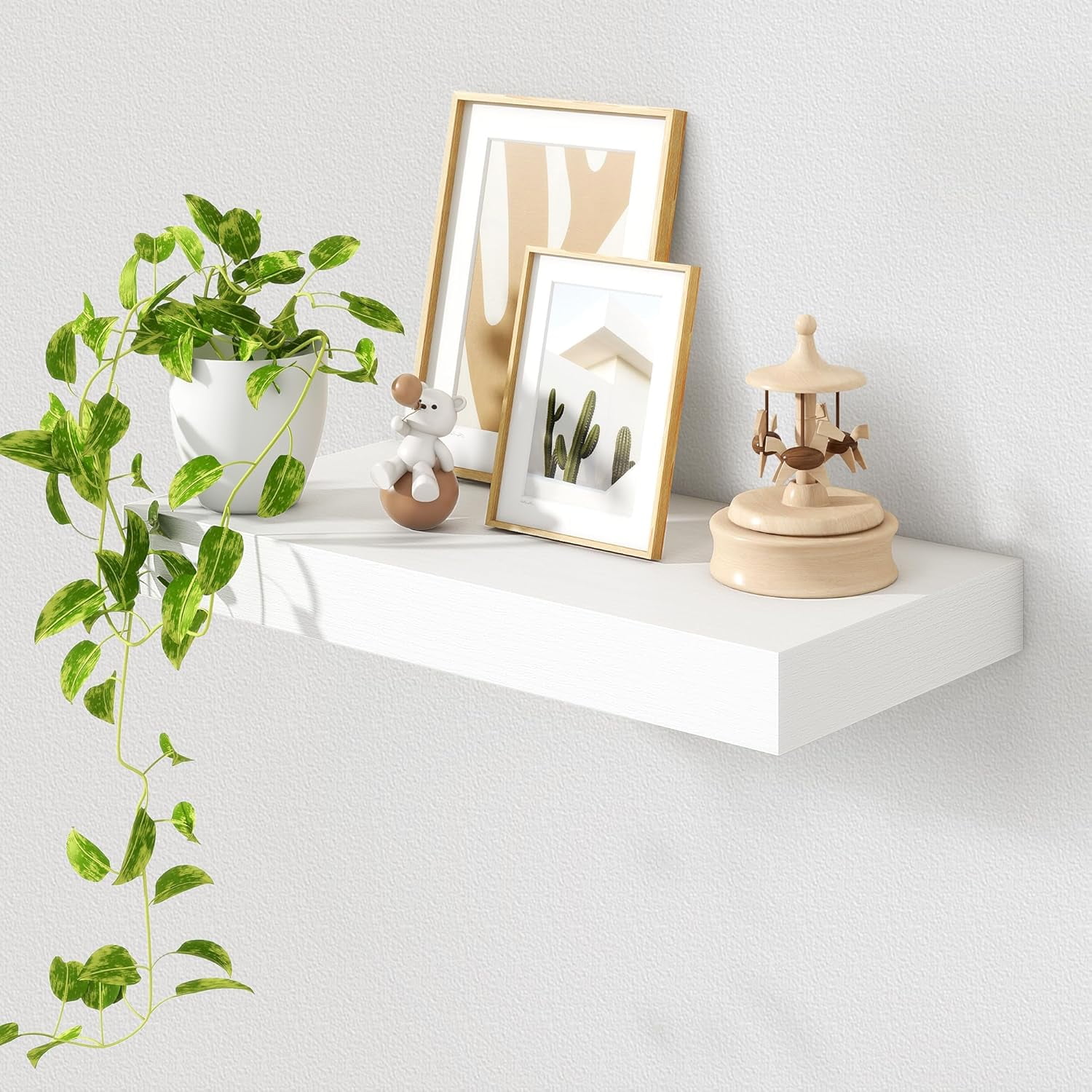 Deep Floating Shelves for Wall | 24 Inch Wide x 12 Inch Deep White ...