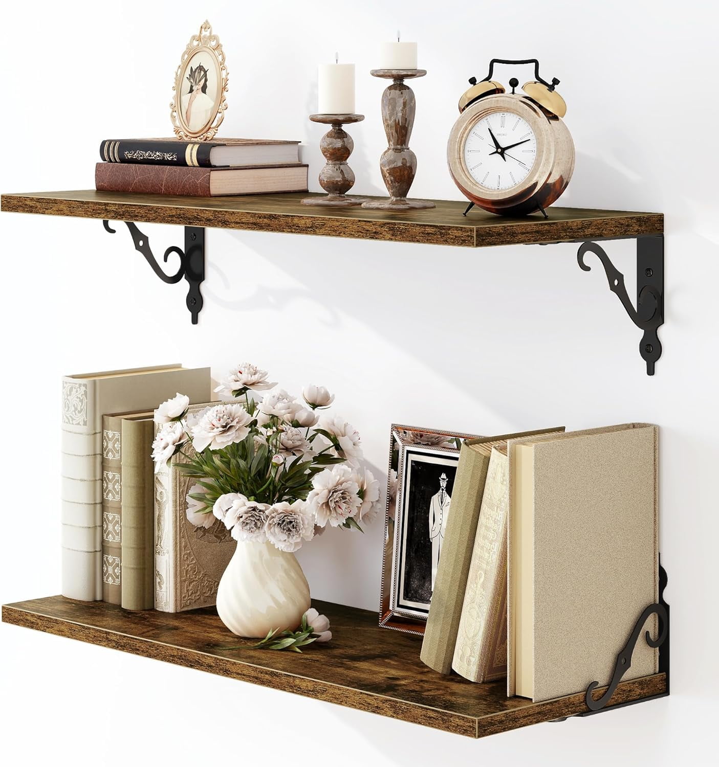 Deep Floating Shelves for Wall, 24"W x 8"D Wall Shelves, 8 Inch Deep ...