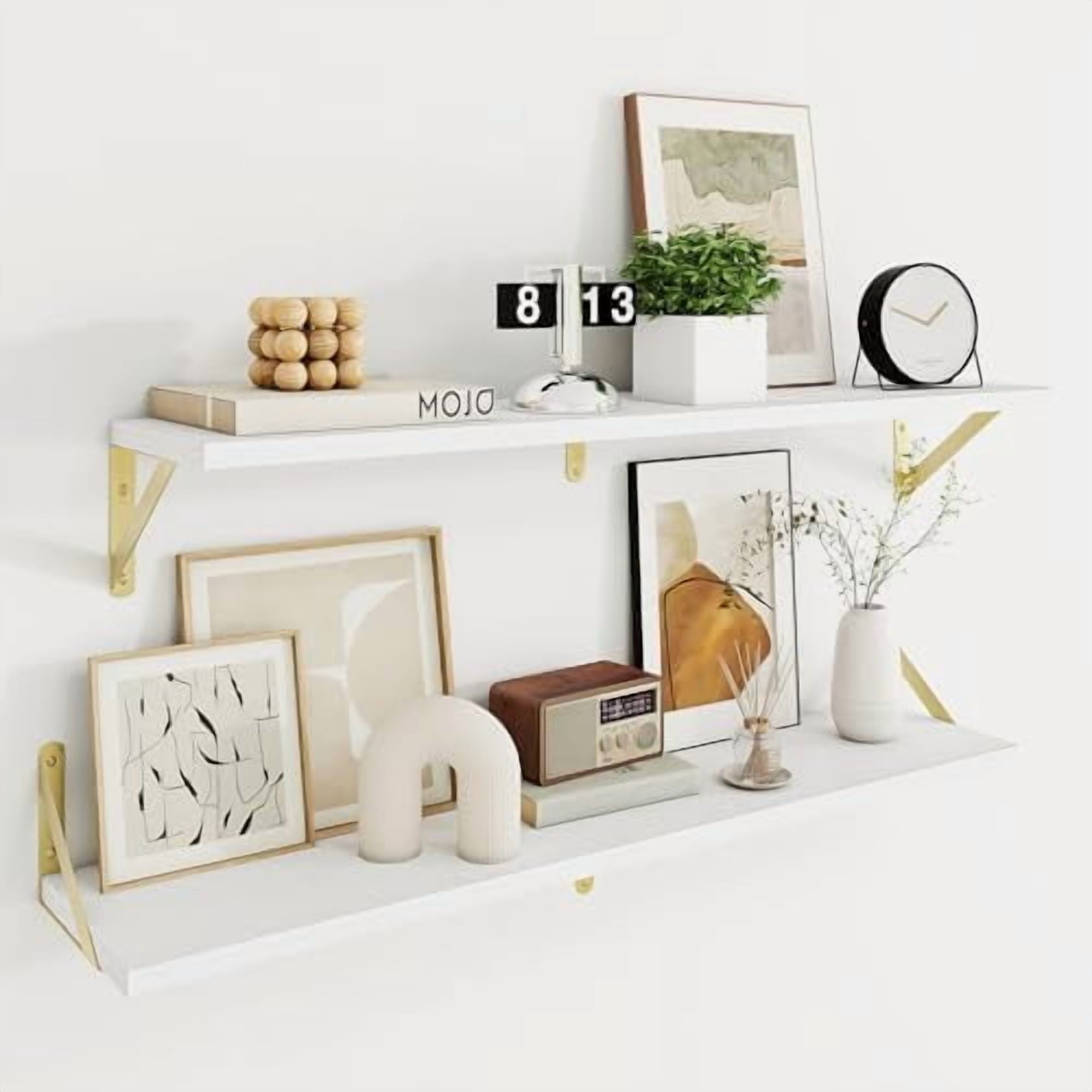 Deep Floating Shelves for Wall, 36W x 8D Wall Mounted Shelves Set of 2 ...