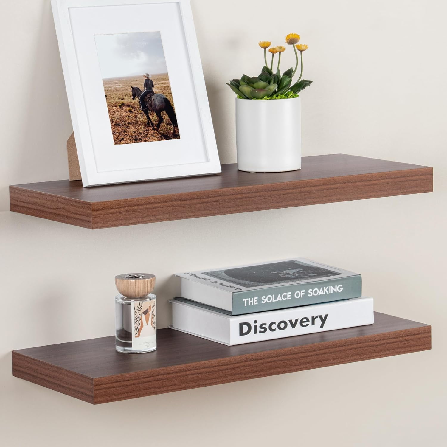 Deep Floating Shelves for Wall, 9 Inch Deep Rustic Floating Shelves Set ...