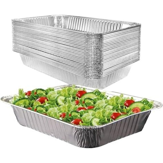 Deep Foil Pans 21x13 Aluminum Pans Large Disposable Food Containers ...