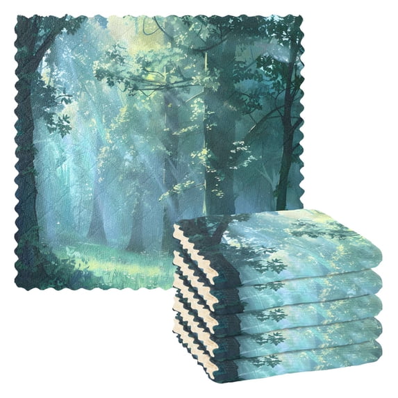 Deep Forest Kitchen Cloth Dish Towels for Drying Washing Absorbent Dish ...