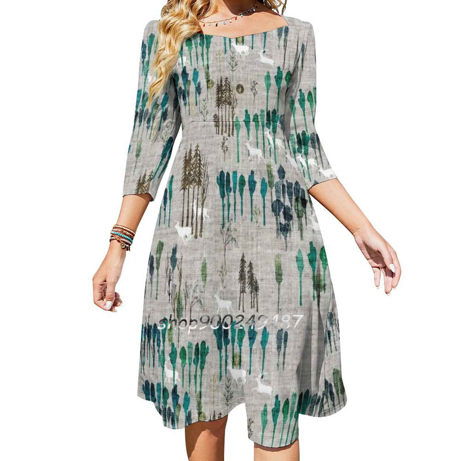 Deep Forest Sweetheart Knot Flared Dress Fashion Design Large Size ...