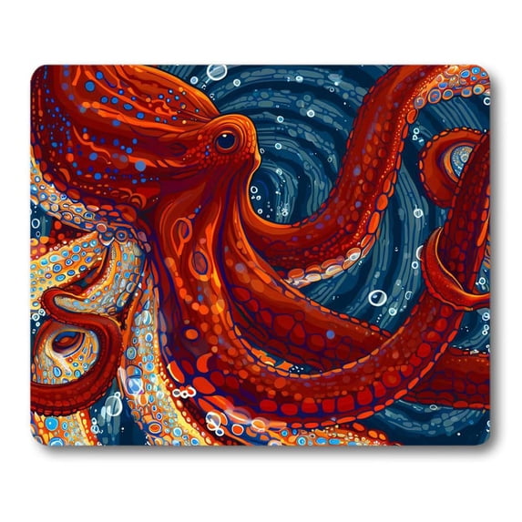 Deep Forest Waterfall Scenery Wonderland Mouse Pad, Red Yellow Green ...