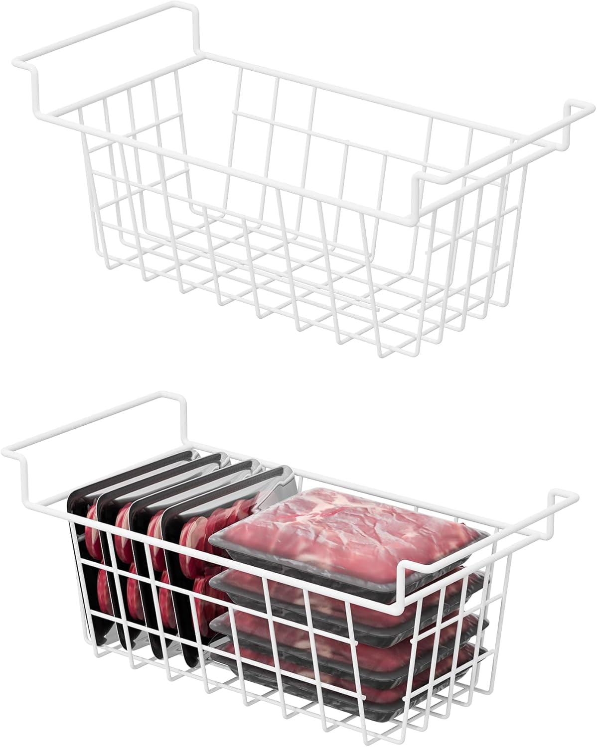Deep Freezer Baskets, Chest Freezer Organizer Bins Sturdy Metal Wire ...