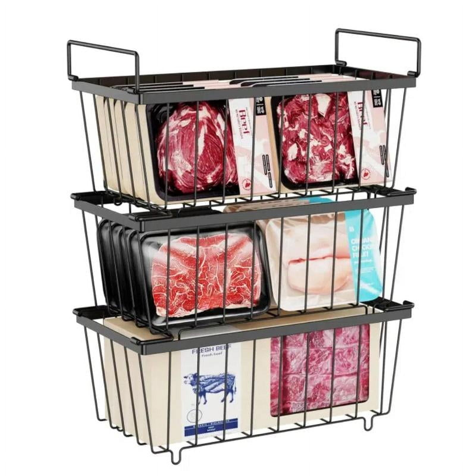 Deep Freezer Organizer Bins - 3/4/5/6/8 Pack Stackable Chest Freezer ...