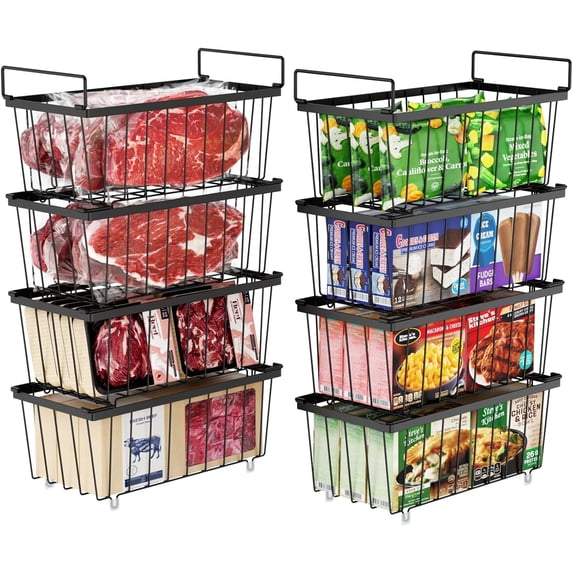 Deep Freezer Organizer Bins - Ft Chest Freezer, Stackable Wire Baskets ...