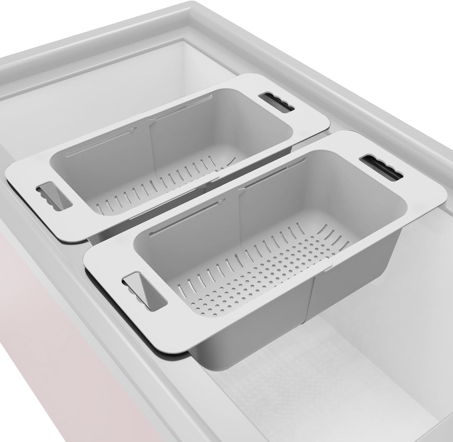 Deep Freezer Storage Bins Expandable - Freezer Baskets for Chest ...