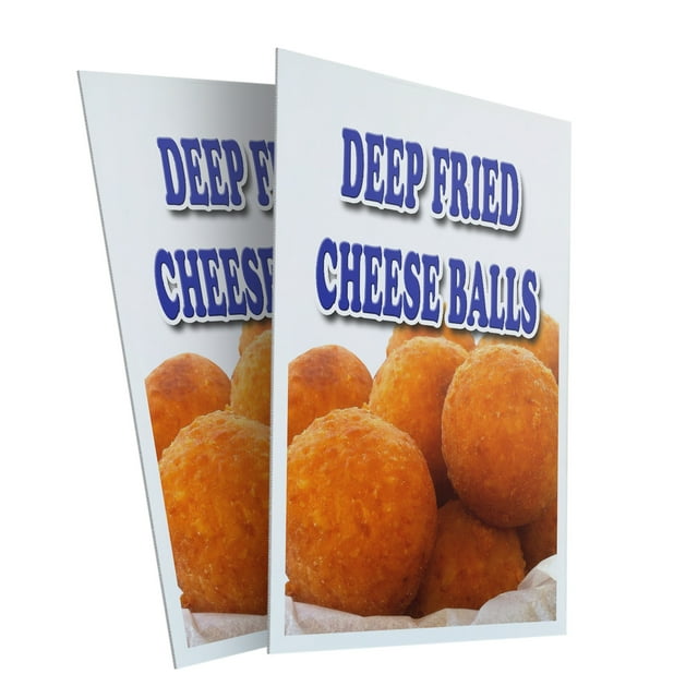 Deep Fried Cheese Balls (2-PACK) 24" x 36" Plastic Signs | Sign Insert ...