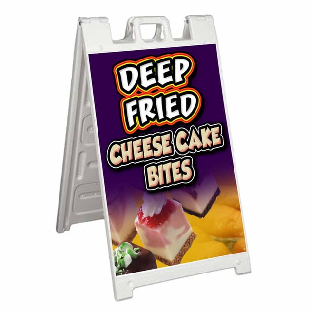 Deep Fried Cheese Cake Bites (24" X 36") Standard A-Frame Signicade ...