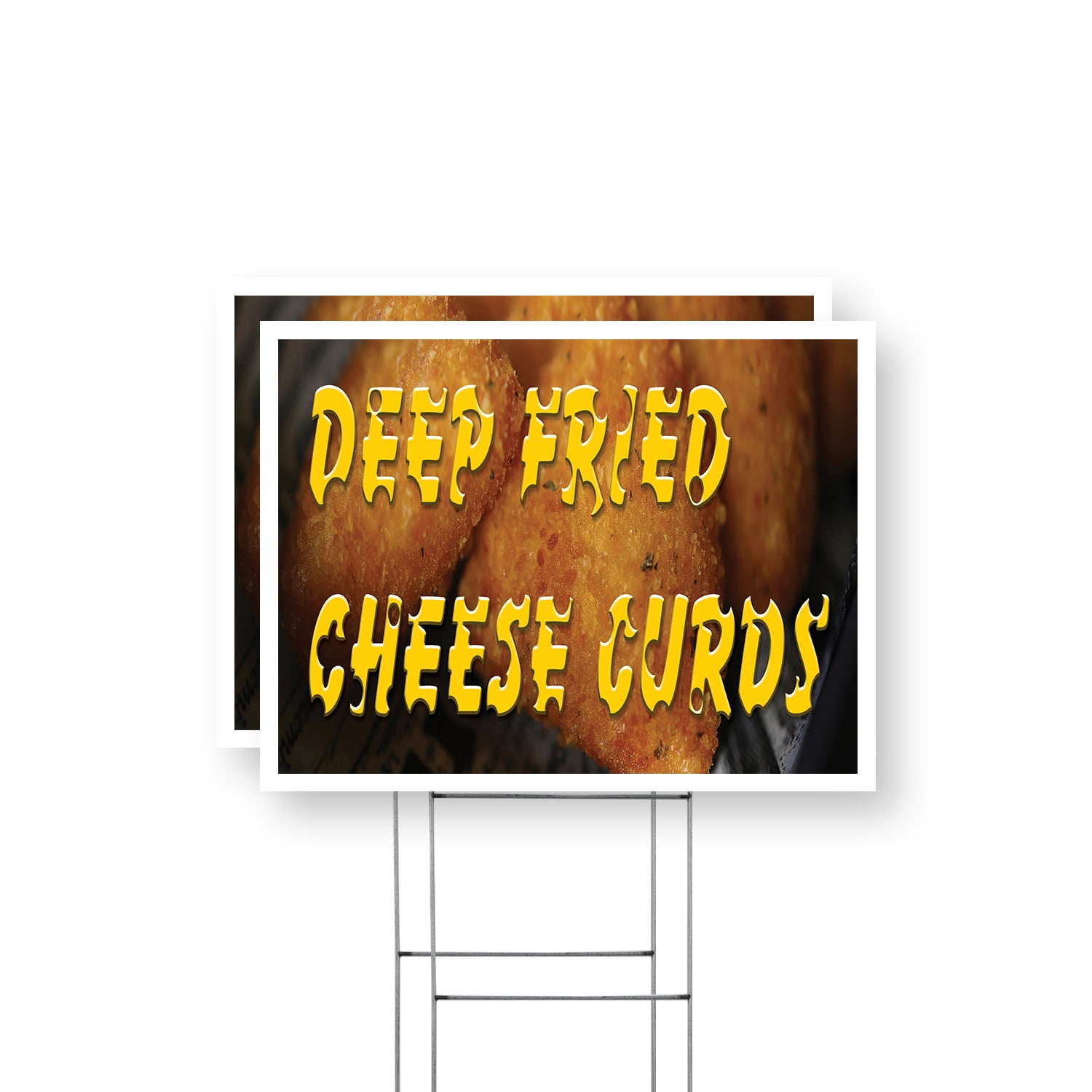 Deep Fried Cheese Curds Yard Sign 2 Pack of 18 Inch x 24 Inch Single ...