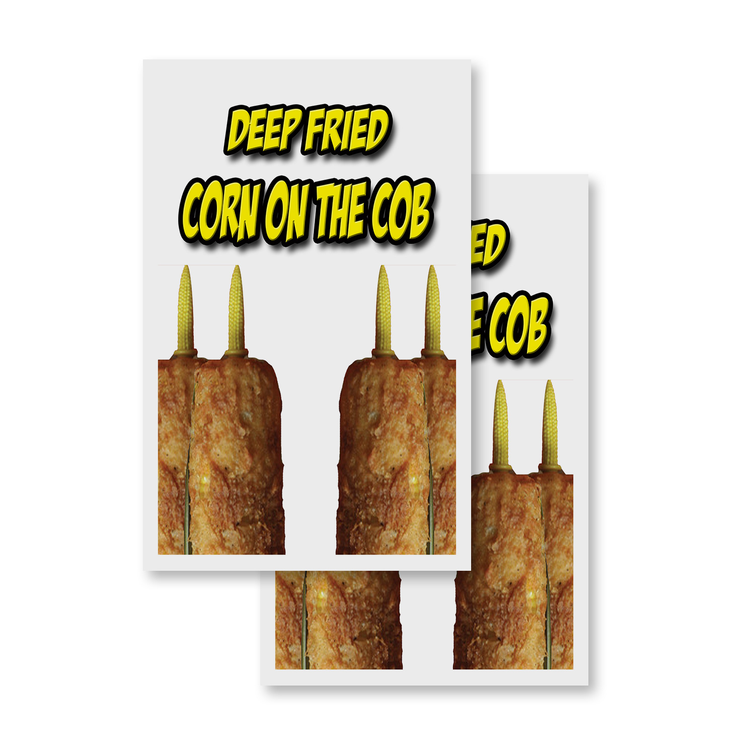 Deep Fried Corn On The Cob (2-PACK) 24" x 36" Vinyl Decals | Sign ...