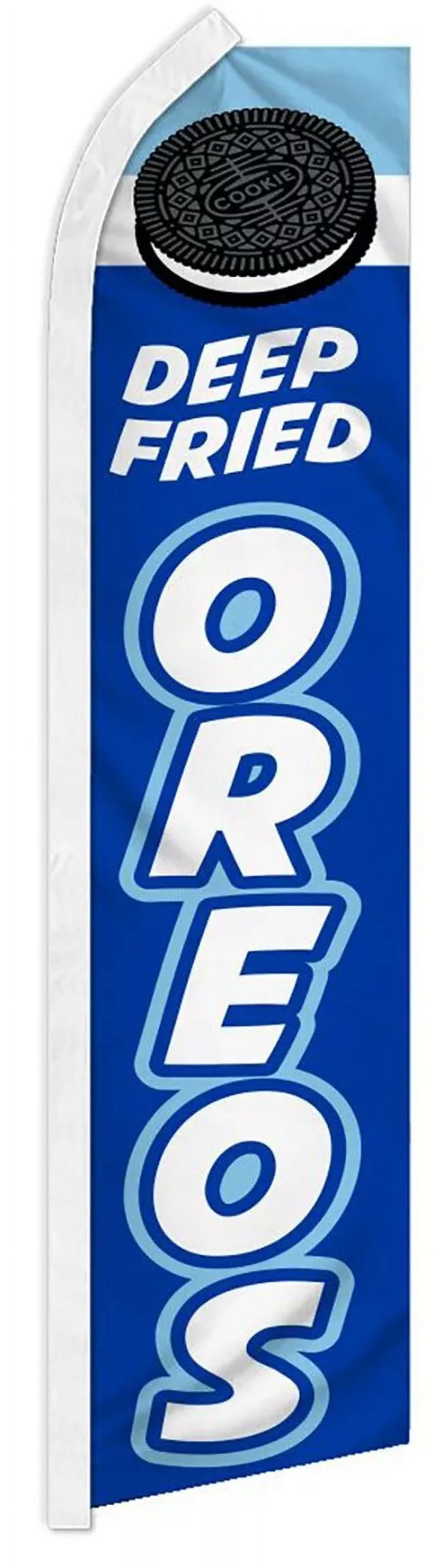 Deep Fried Oreos Blue Advertising 2.5'x11.5' Super-Knit Poly Super Flag ...