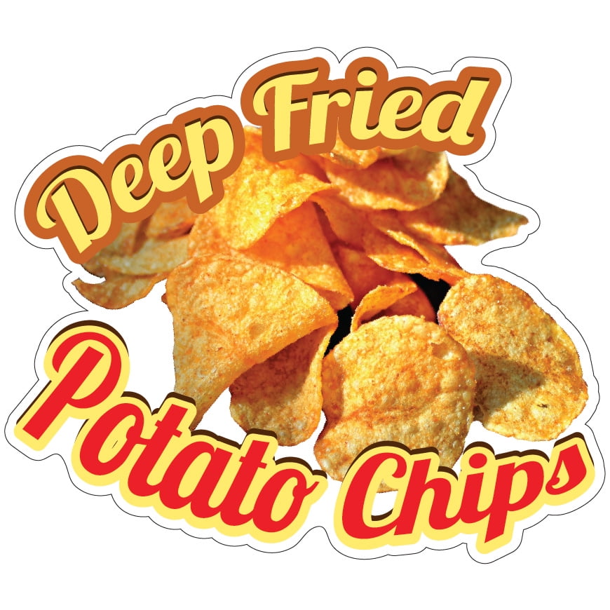 Deep Fried Potato Chips 24" Decal Concession Stand Food Truck Sticker ...