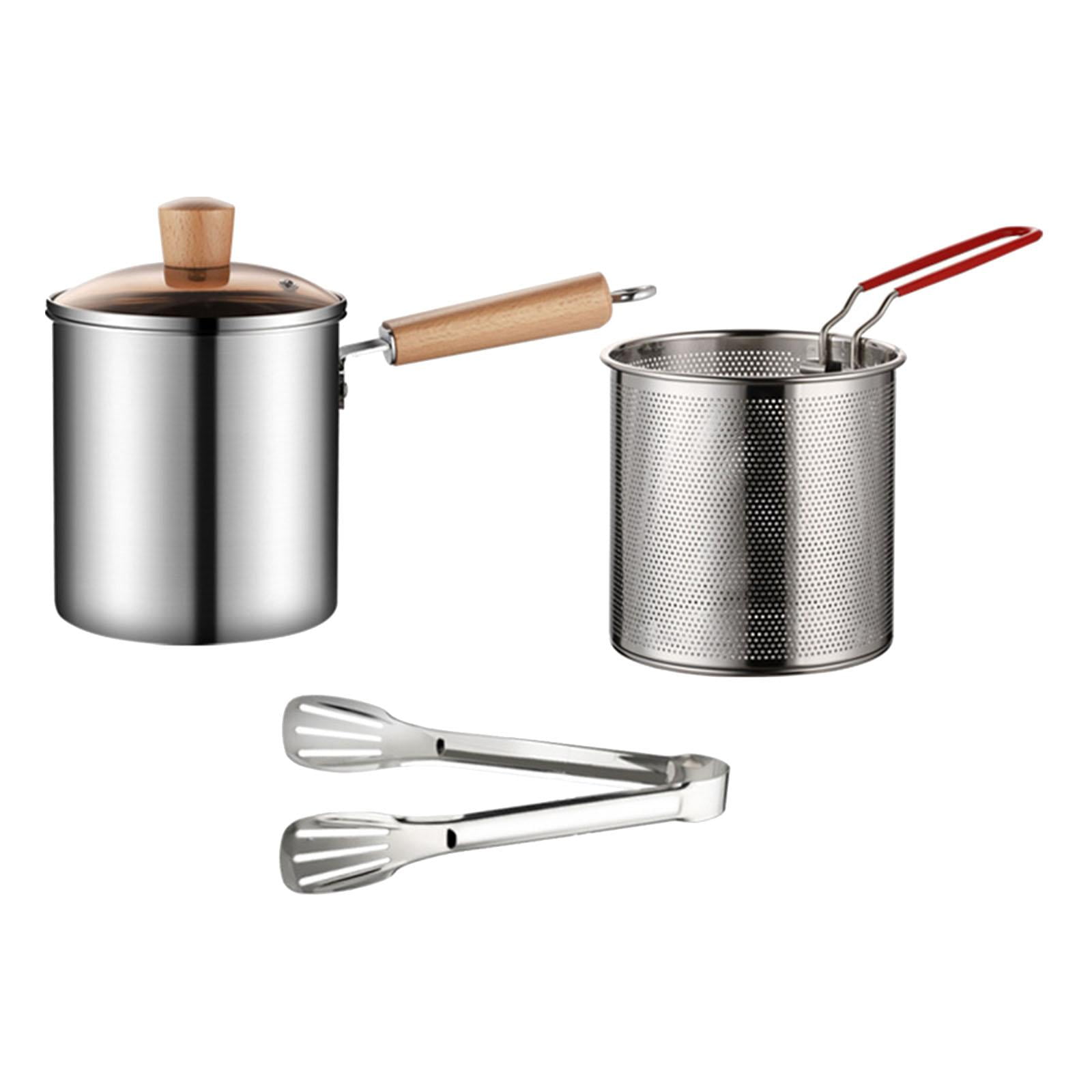 Deep Fry Pan Japanese Tempura Frying Pot with Handle Multipurpose ...