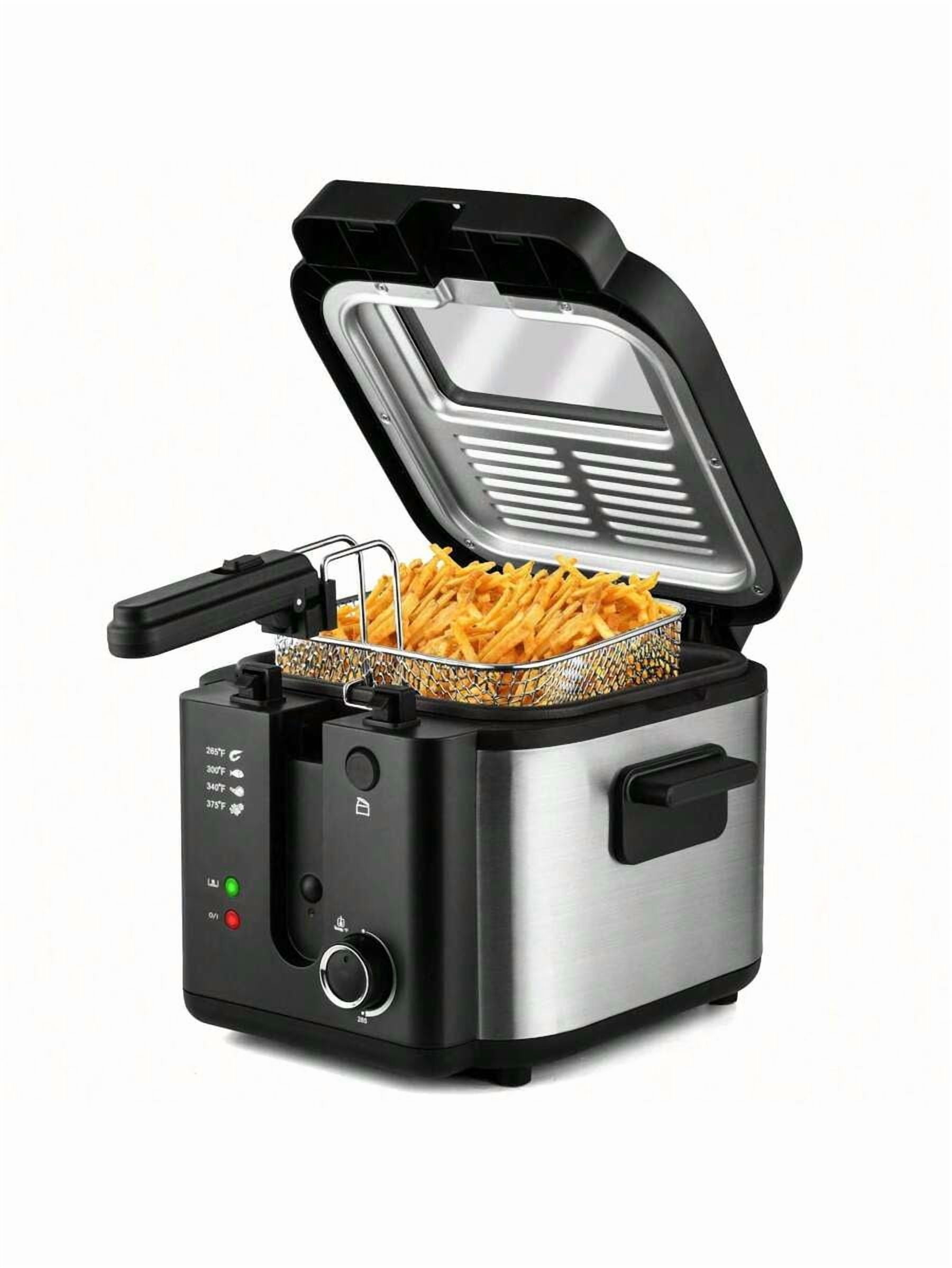 Deep Fryer 1500W Electric，2.5L Non-Stick With Temp Control & Basket，304 ...