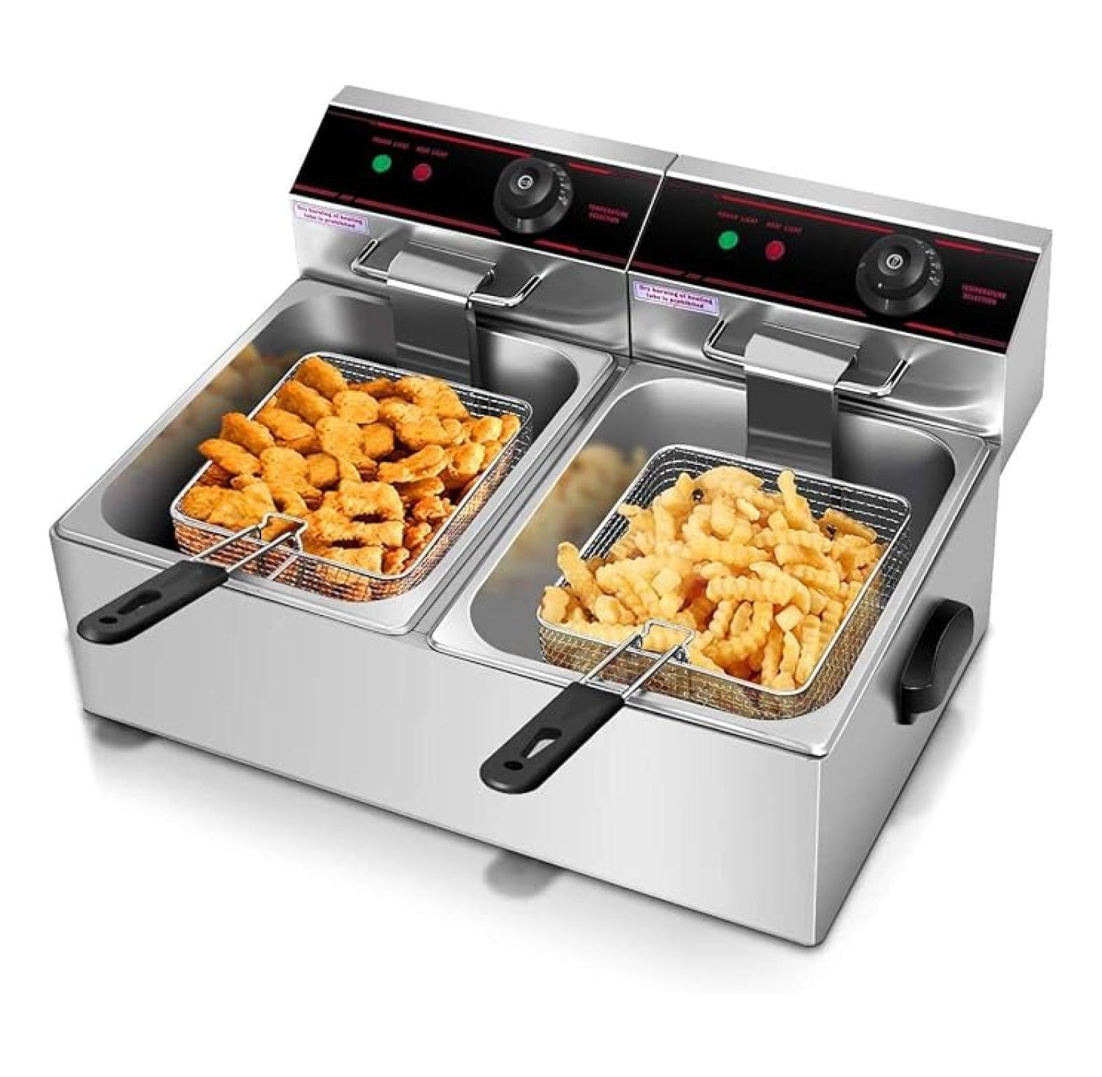 Deep Fryer with 2 * 6L Baskets, 13.4QT Electric Deep Fryers, Countertop ...