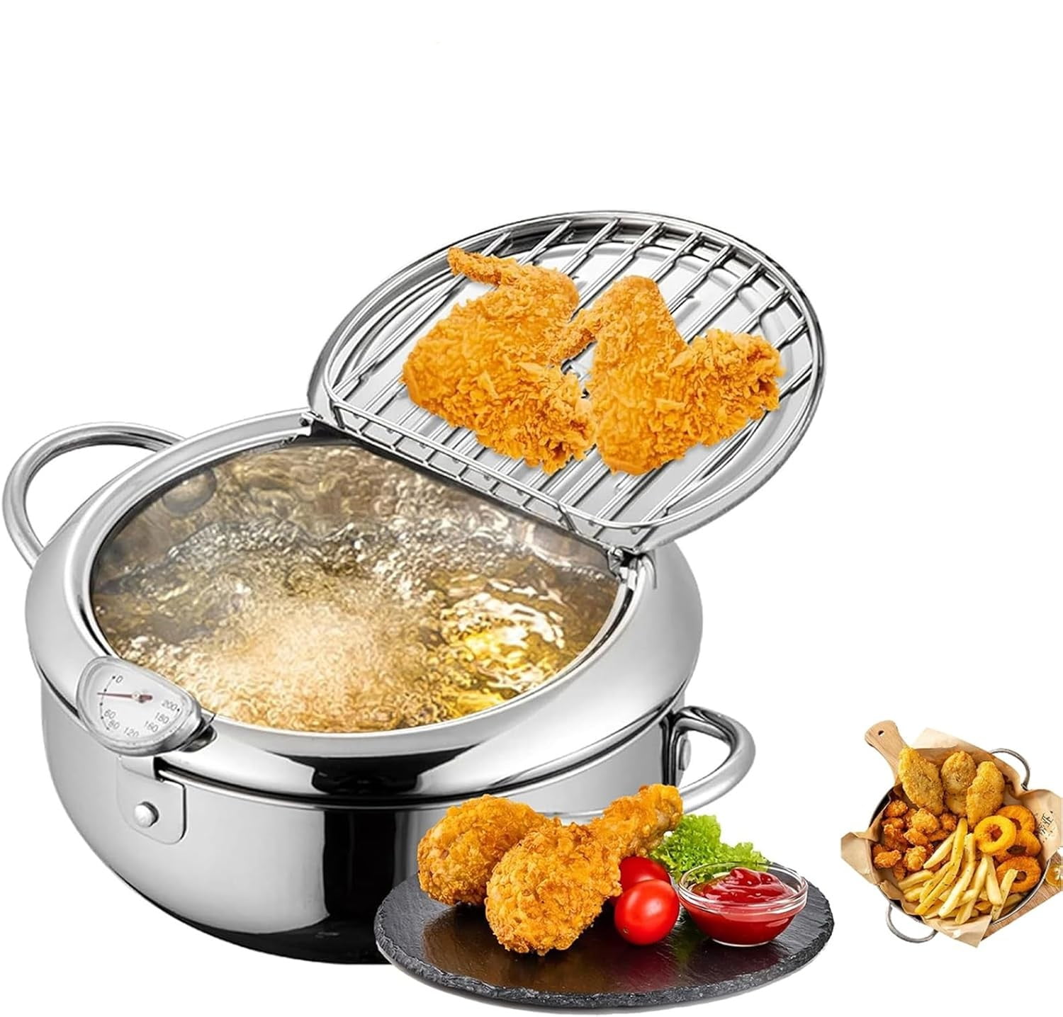 Deep Fryer Pot, Japanese Style Small Deep Fryer 304 Stainless Steel ...