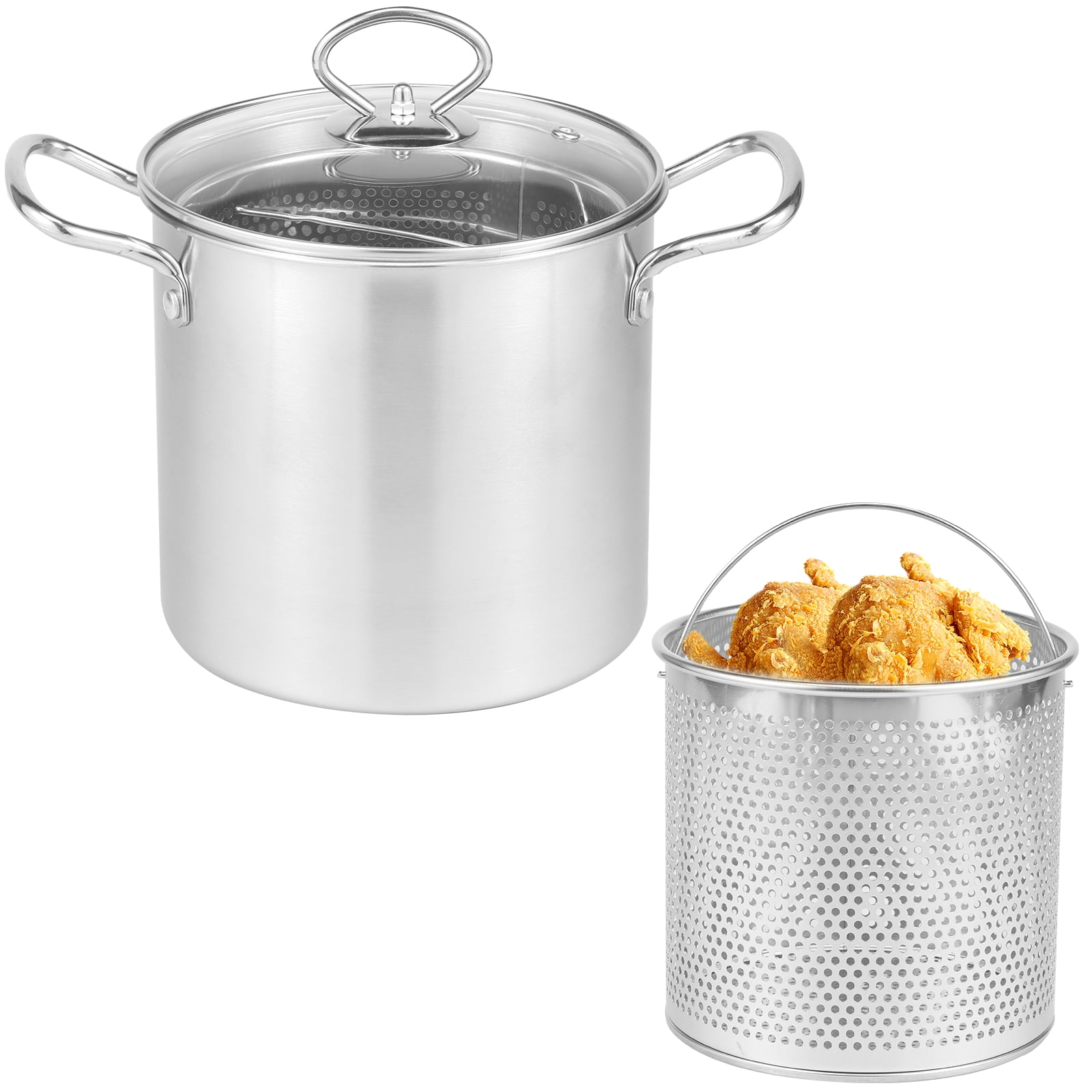 Deep Fryer Pot,Japanese Tempura Small Stainless Steel Deep Frying Pot ...