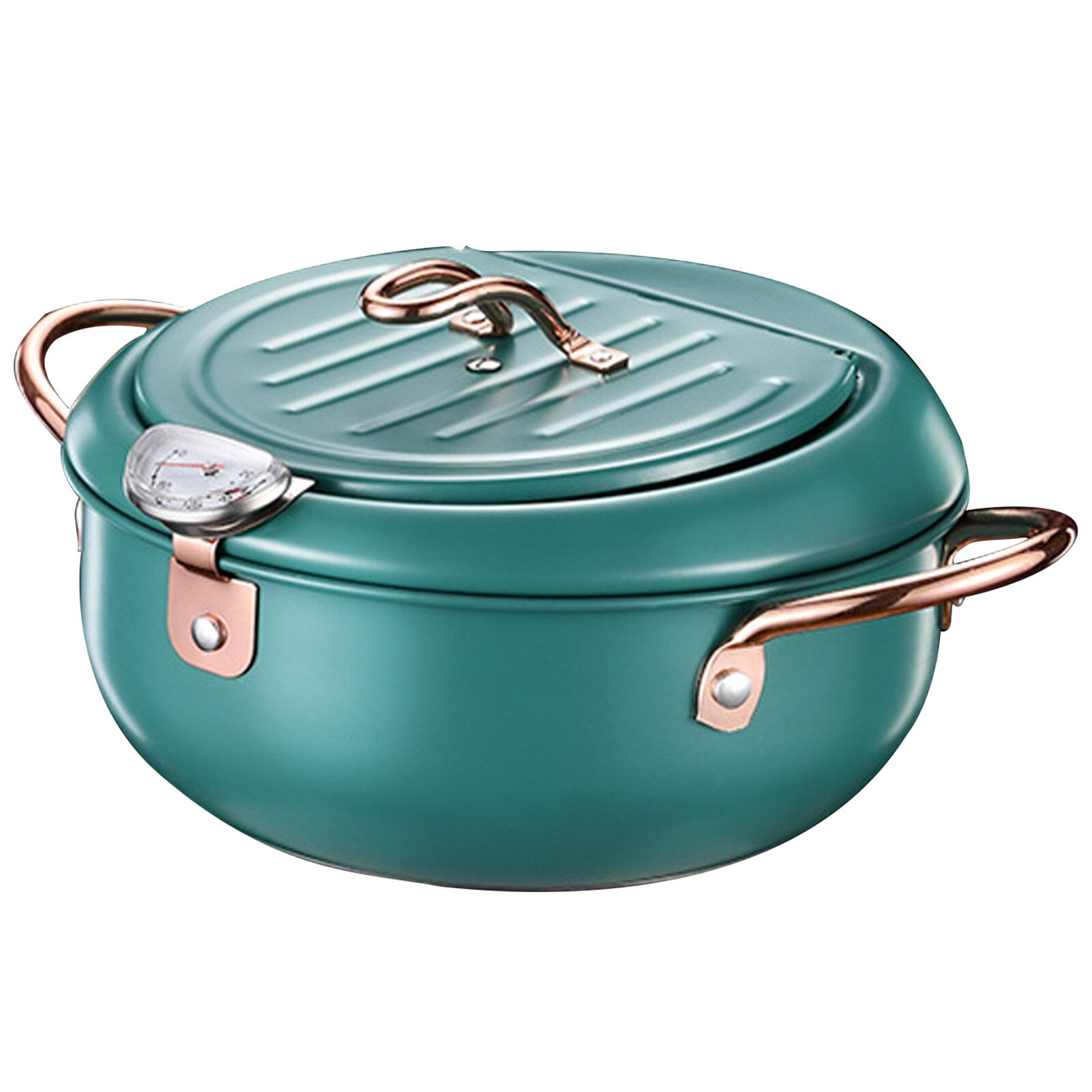 Deep Fryer Pot Stainless Steel Japanese Style Fryer with a Thermometer ...