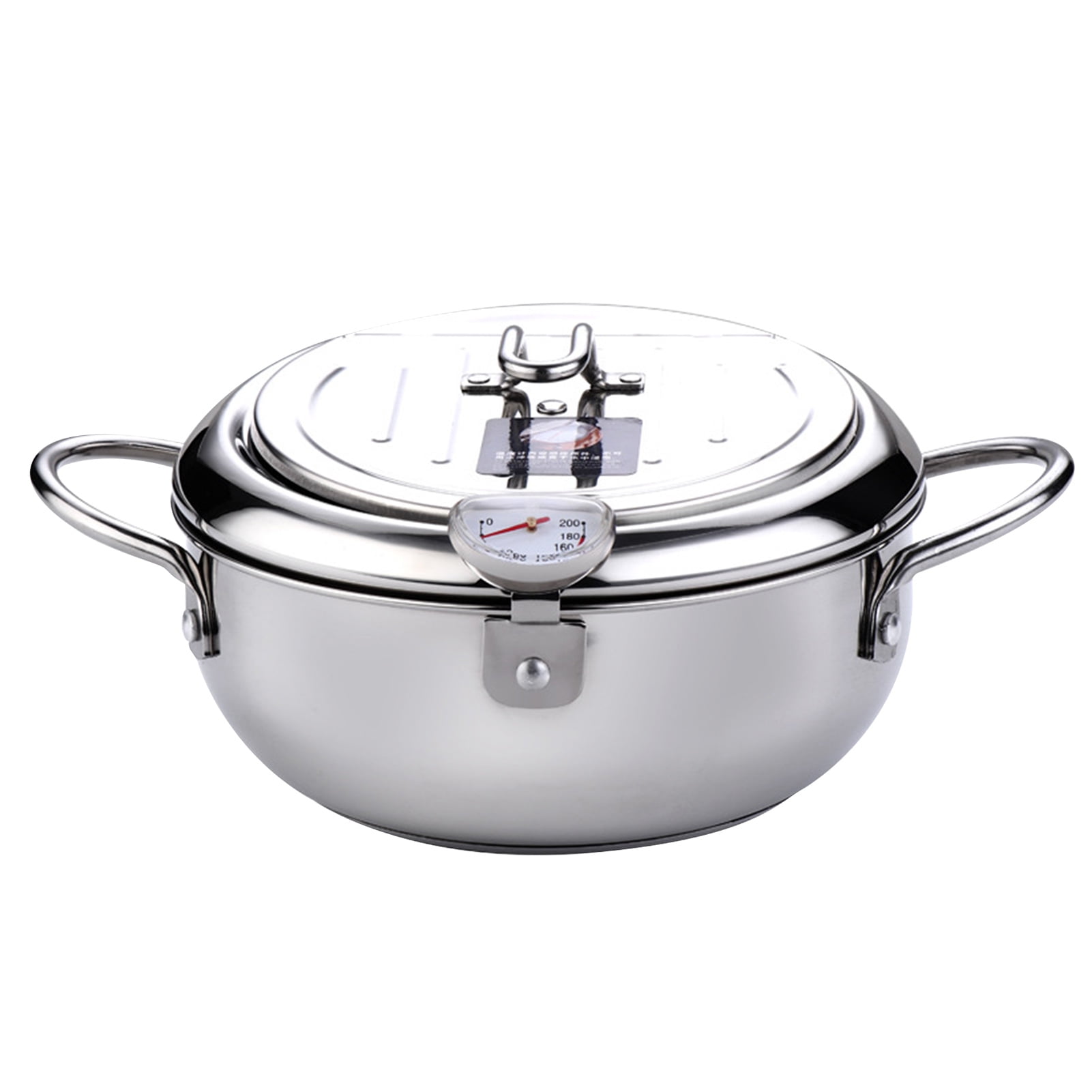 Deep Fryer Pot Stainless Steel Japanese Style Fryer with a and Oil Drip ...