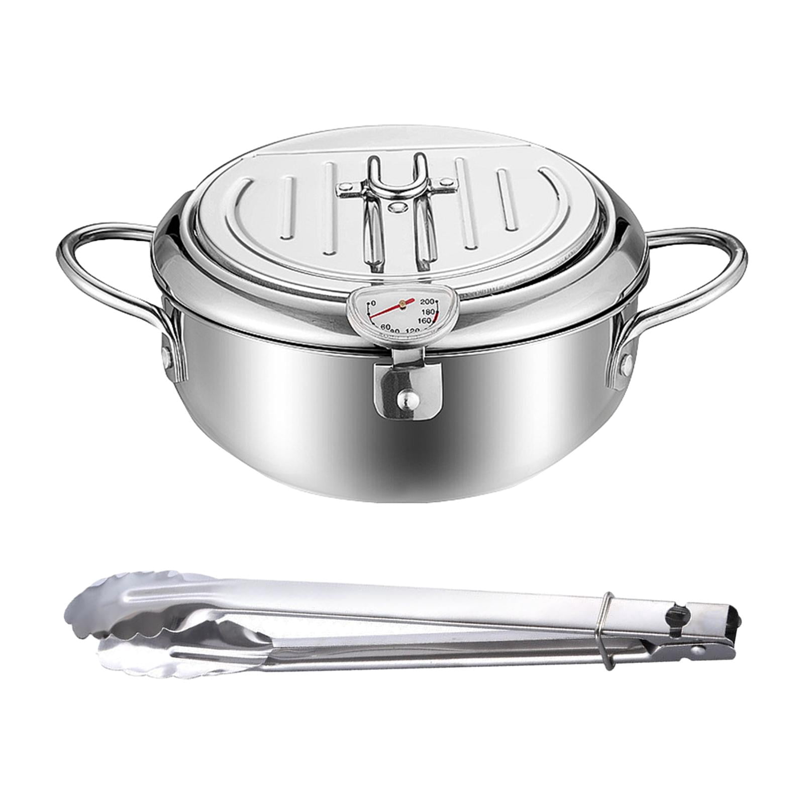 Deep Fryer Pots Oil Frying Pan with Temperature Control Cookware ...