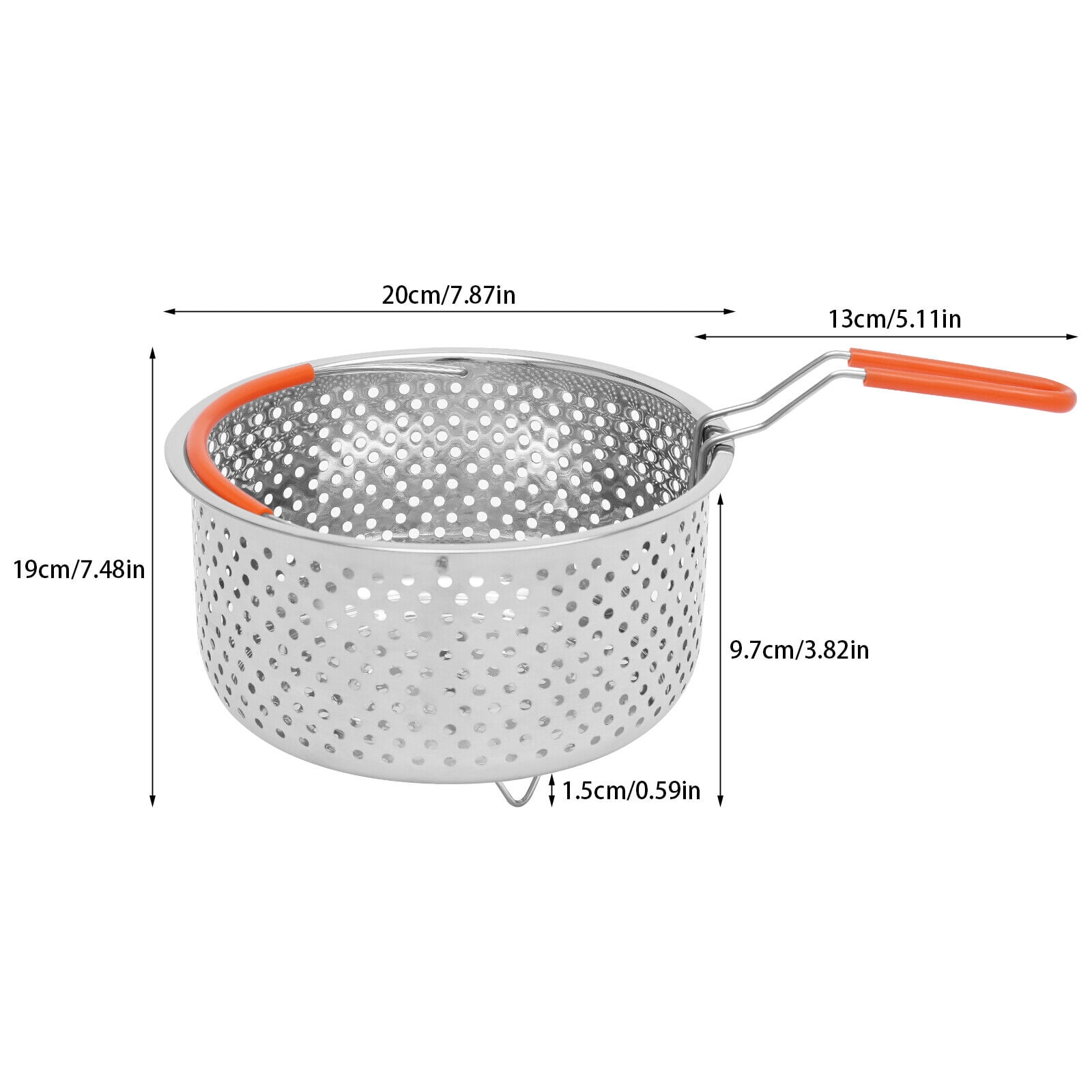 Deep Fryer Strainer with Handle, 304 Stainless Steel, Multi-function ...