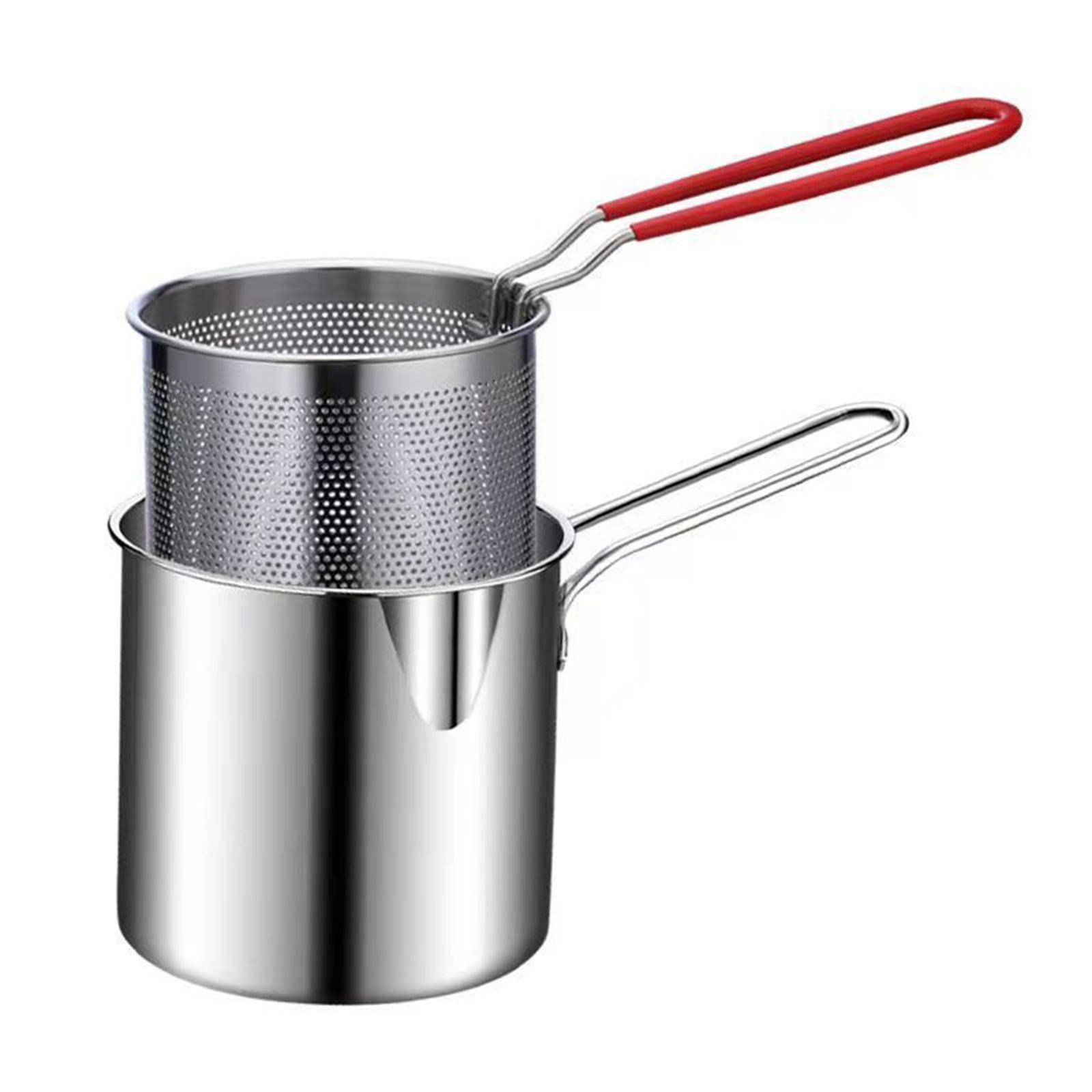 Deep Frying Pot 304 Stainless Steel Kitchen Fryer With Filter Fryer Pan ...