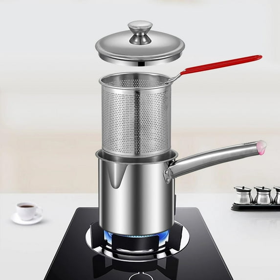 Deep Frying Pot Small Deep Fryer Pot Multipurpose Stainless Steel ...