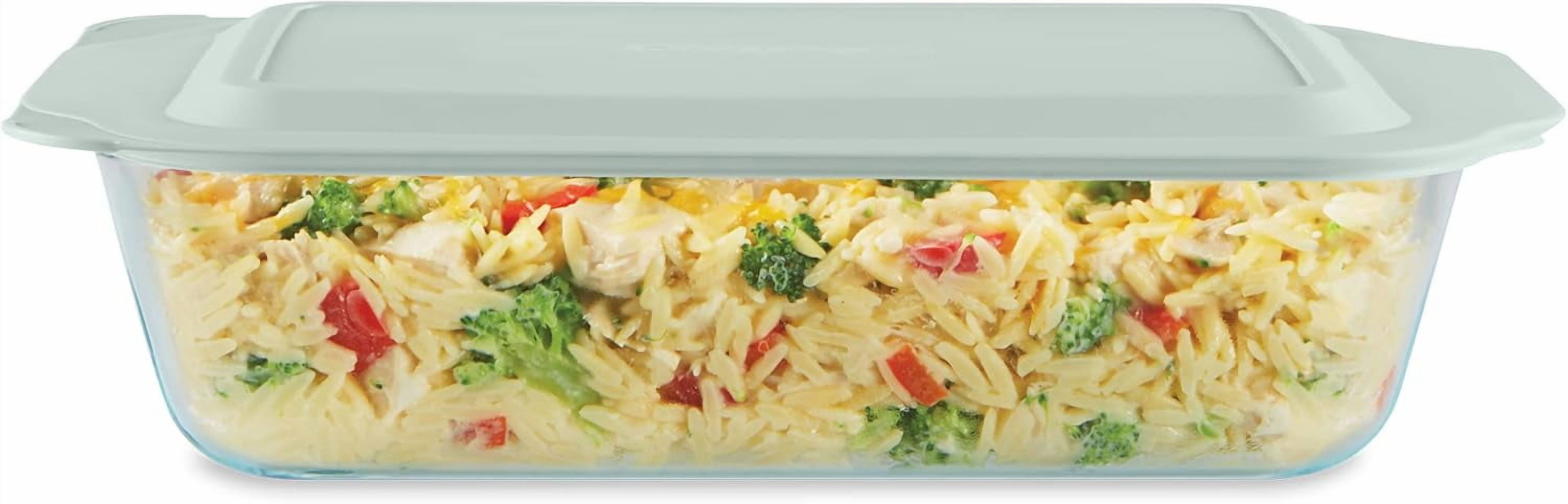 Deep Glass Baking Dish Set With BPA-Free Lids, Rectangular Glass ...