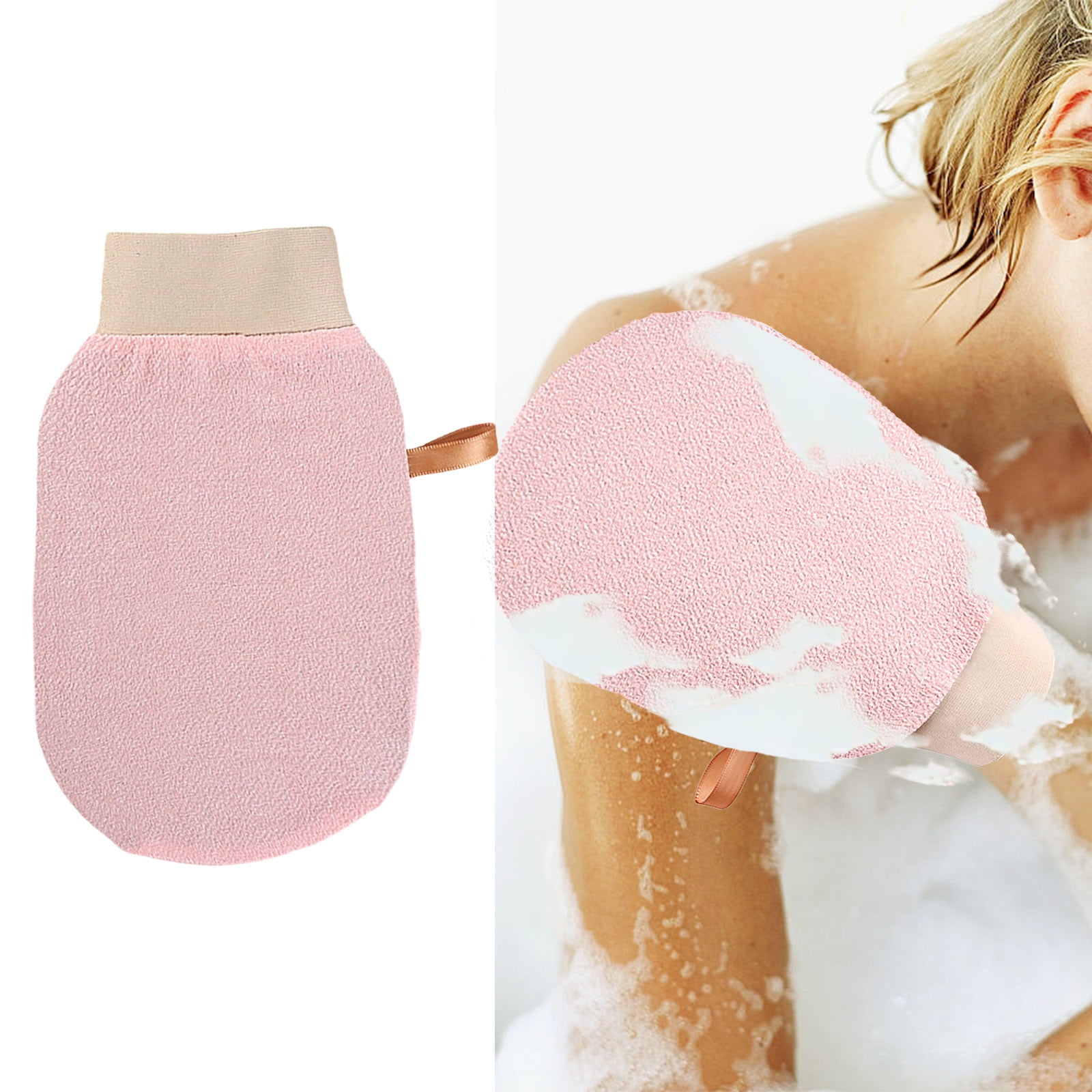 Deep Glow Exfoliating Glove Body Scrub Mitt Dual Sided Spa Quality Skin ...