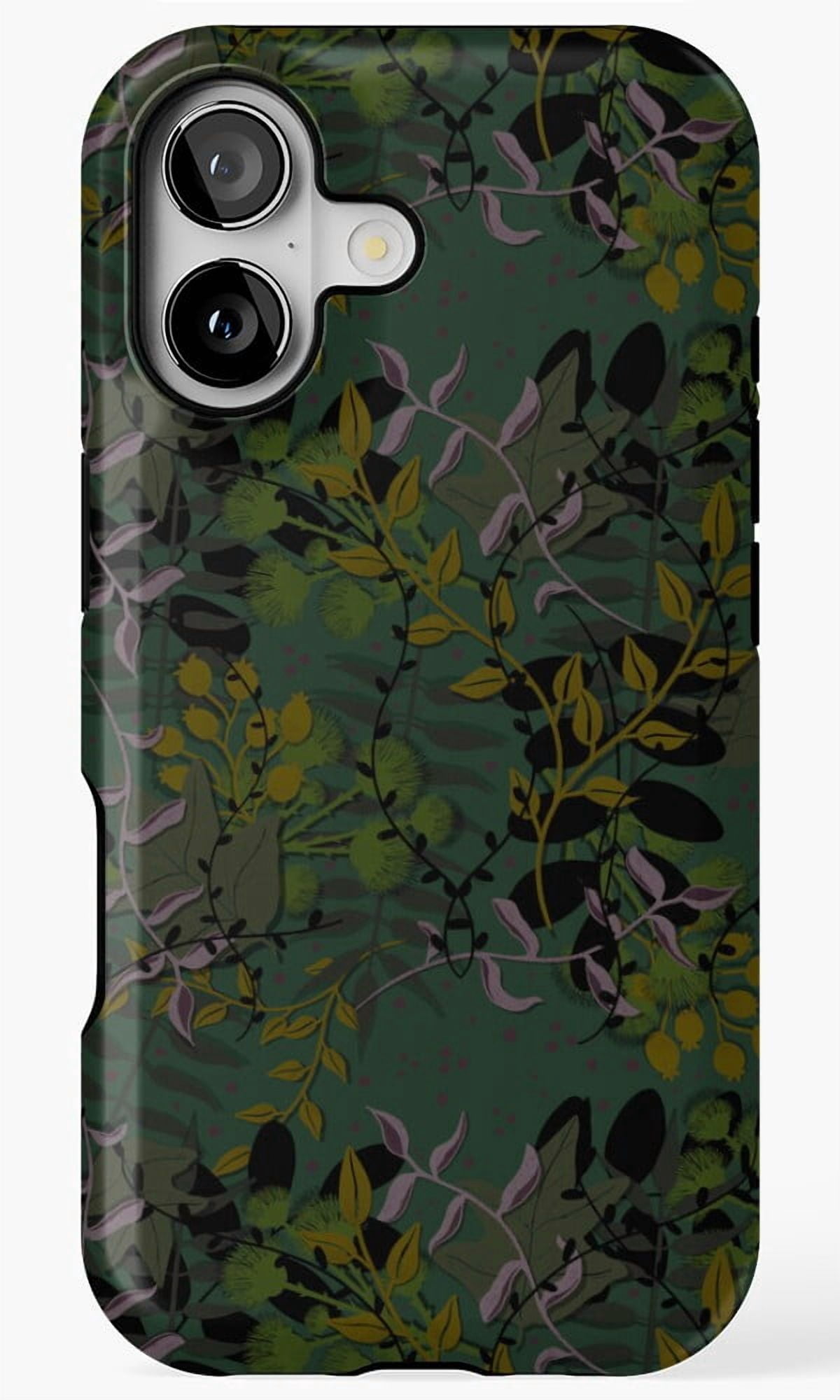Deep Green Whirl Abstract Marble Texture Phone Case for iPhone 17 16 15 ...
