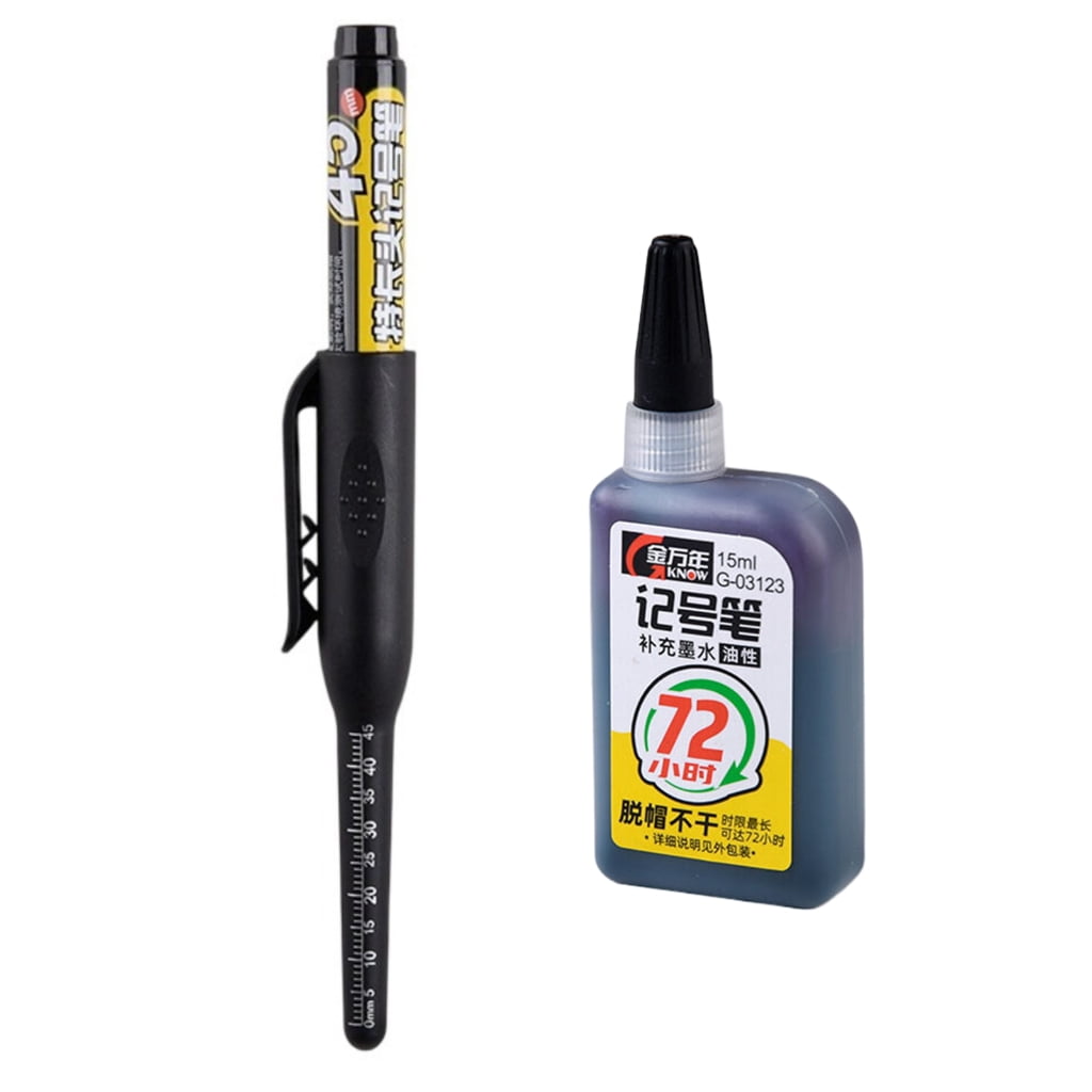 Deep Hole Carpenter Marker 45mm Long Tip Carpenter Marker with Scales ...