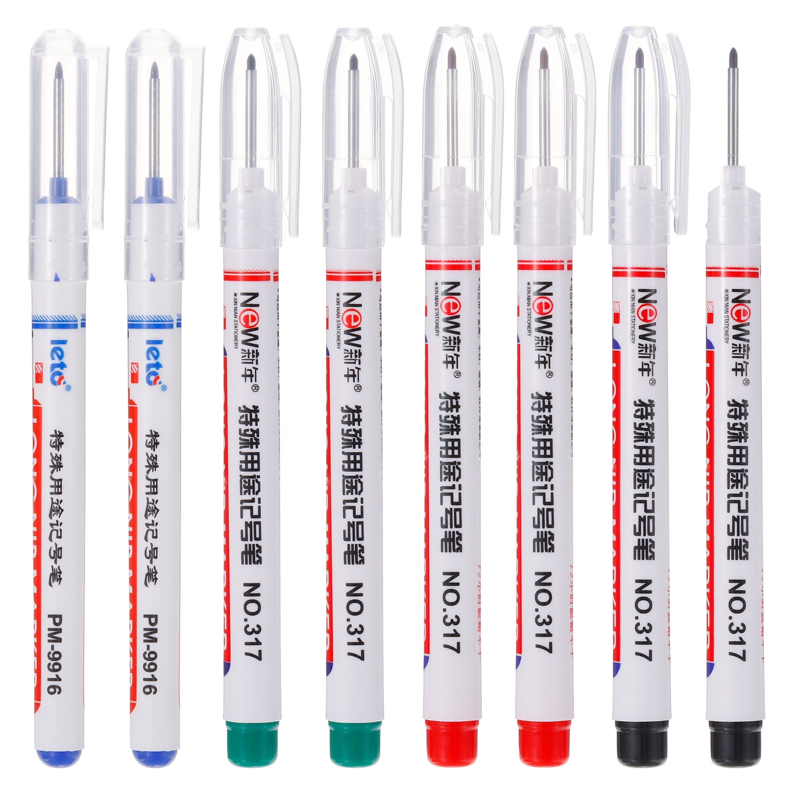 Deep Hole Marker Pens 4 Colors Ink Deep Drill Hole Long Nose Carpenter ...