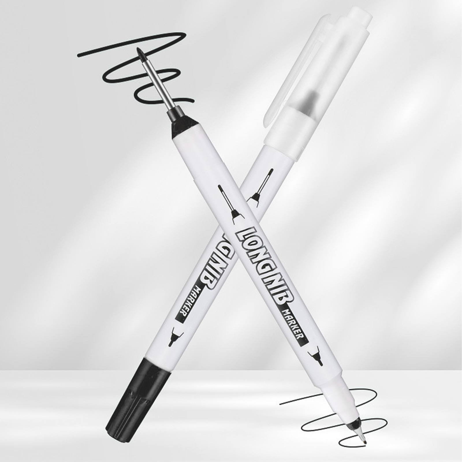 GBAYXJ^Black| Deep Hole Marker Pens Ink Deep Reach Markers 20mm/0.79 Inch Double Headed Long ...