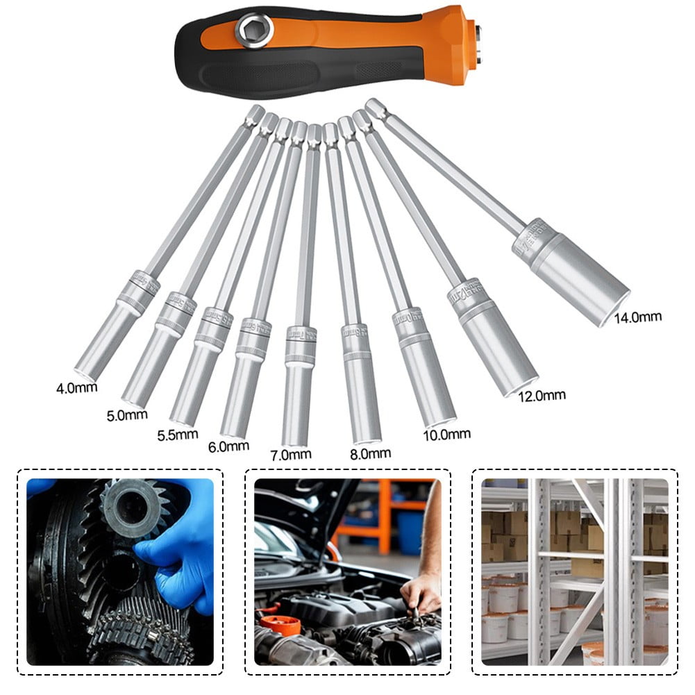 Deep Hole Socket Wrench 4.0 14Mm Hex Socket 1 4 Batch Rod Electric ...