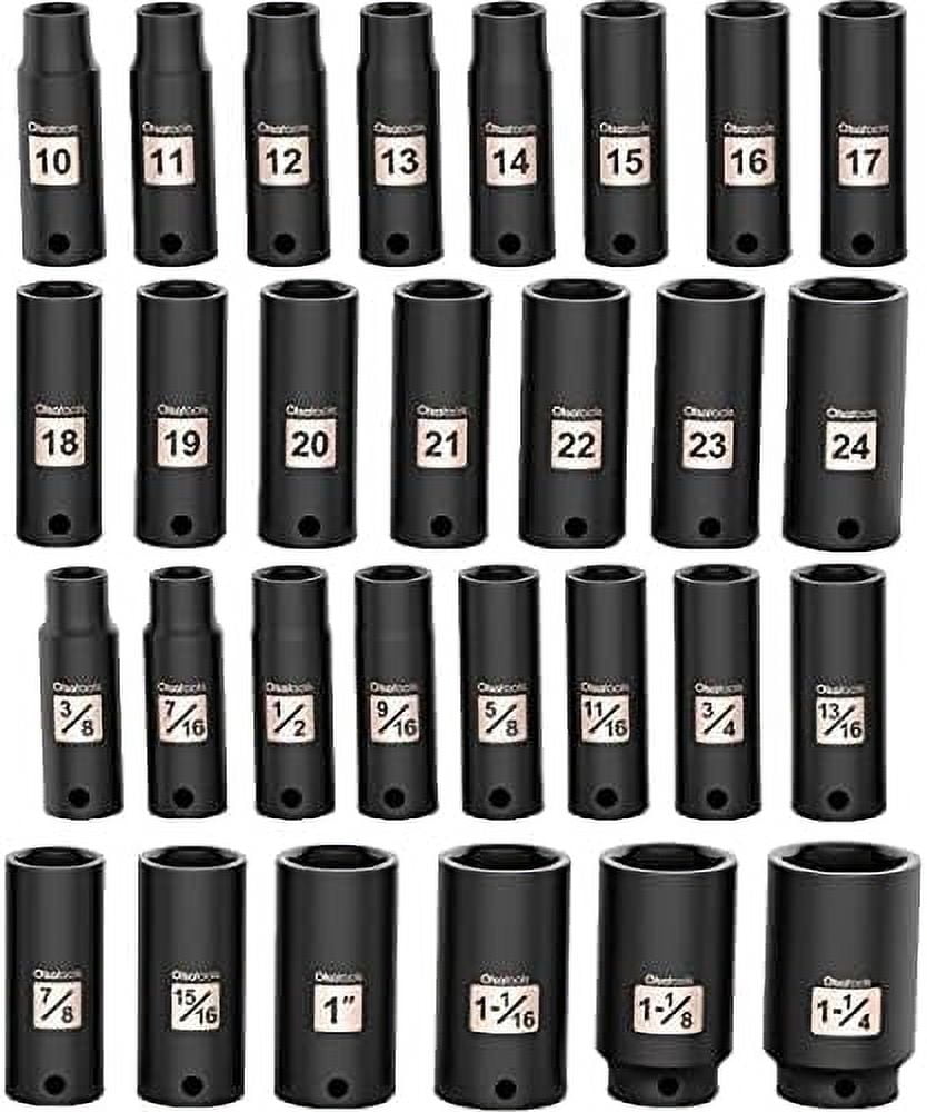 Deep Impact Socket Set (29pc, 1/2" Drive) | 6 Point Metric & SAE Socket ...